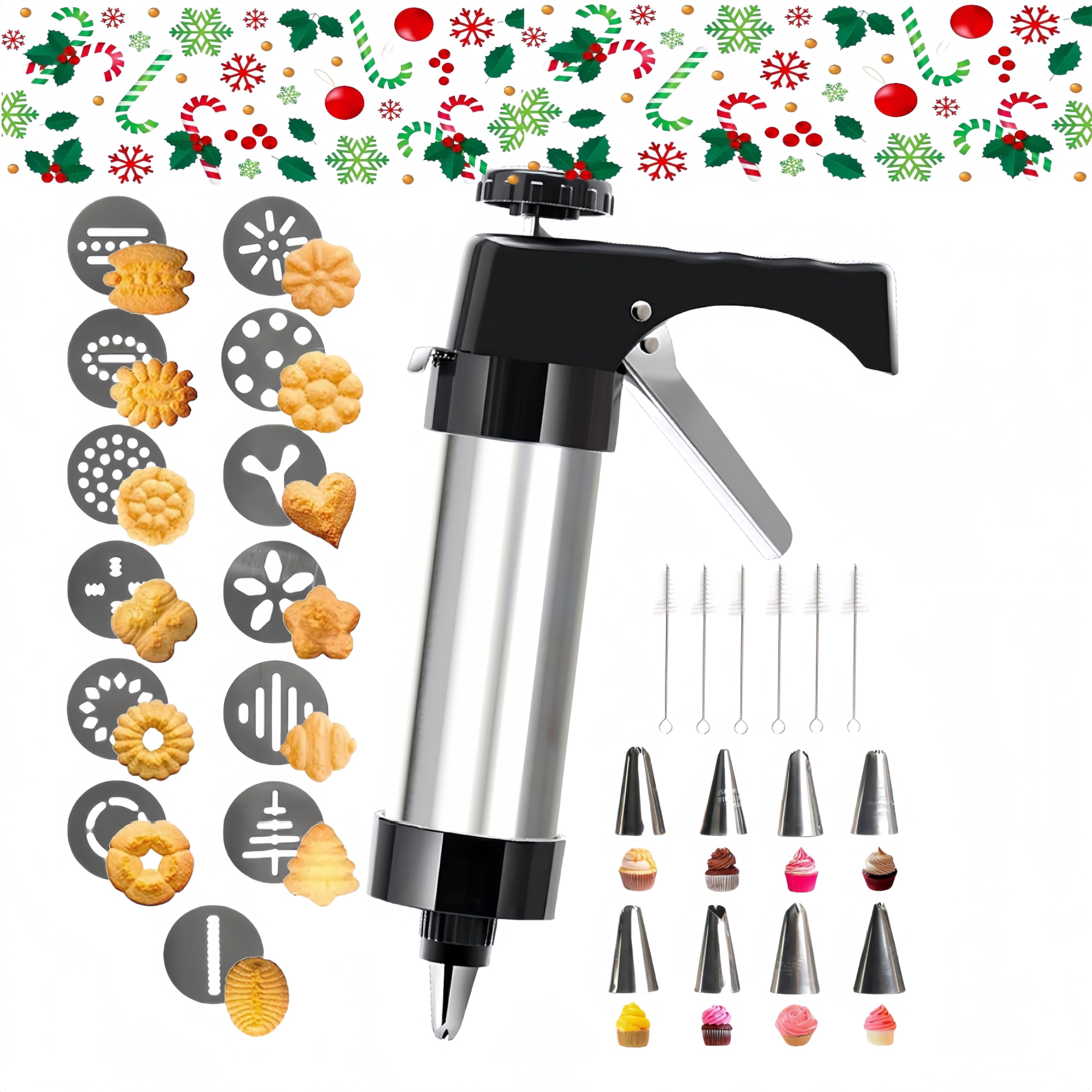 Amazon.com: Christmas Cookie Press Gun Kit Spritz Cookie Press Gun ...