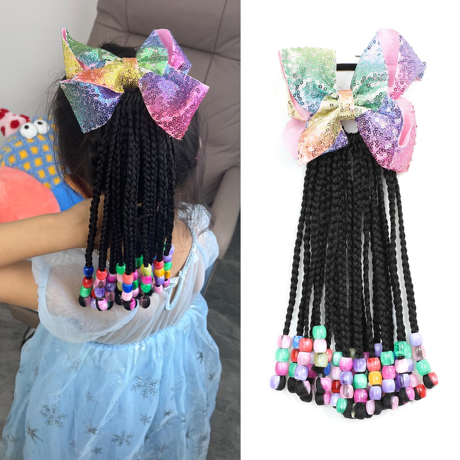 Amazon.com : Kids Hair Accessories For Girls Kids Braided Ponytail ...