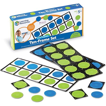 Learning Resources Magnetic Ten-Frame Answer Boards - Set of 4 with 100 ...