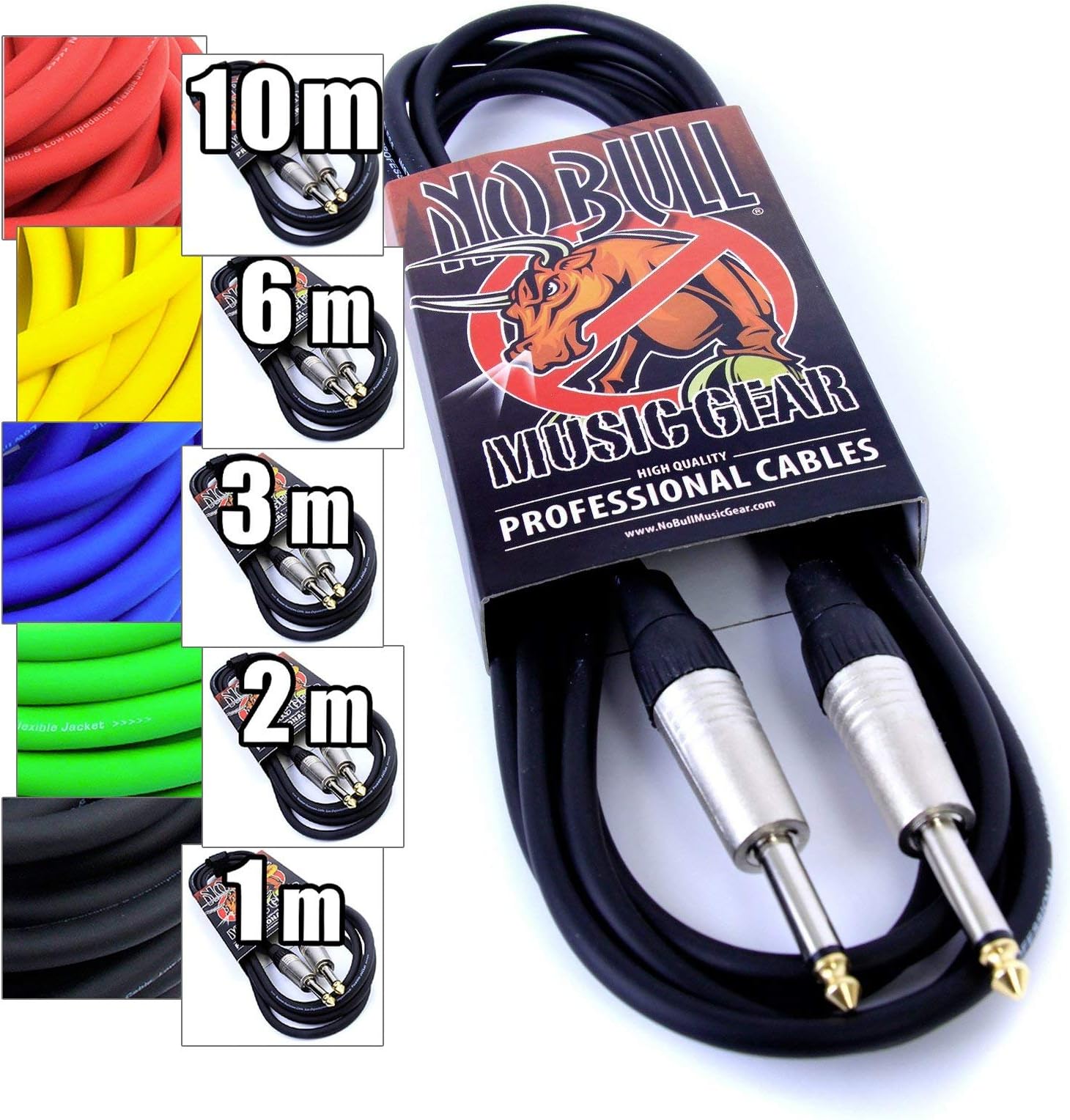 Premium Guitar/Instrument Cable (Black, 10ft / 3m, Straight Plugs ...