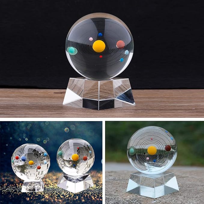 Amazon.com: Spar.saa Crystal Solar System Crystal Ball with Crystal ...