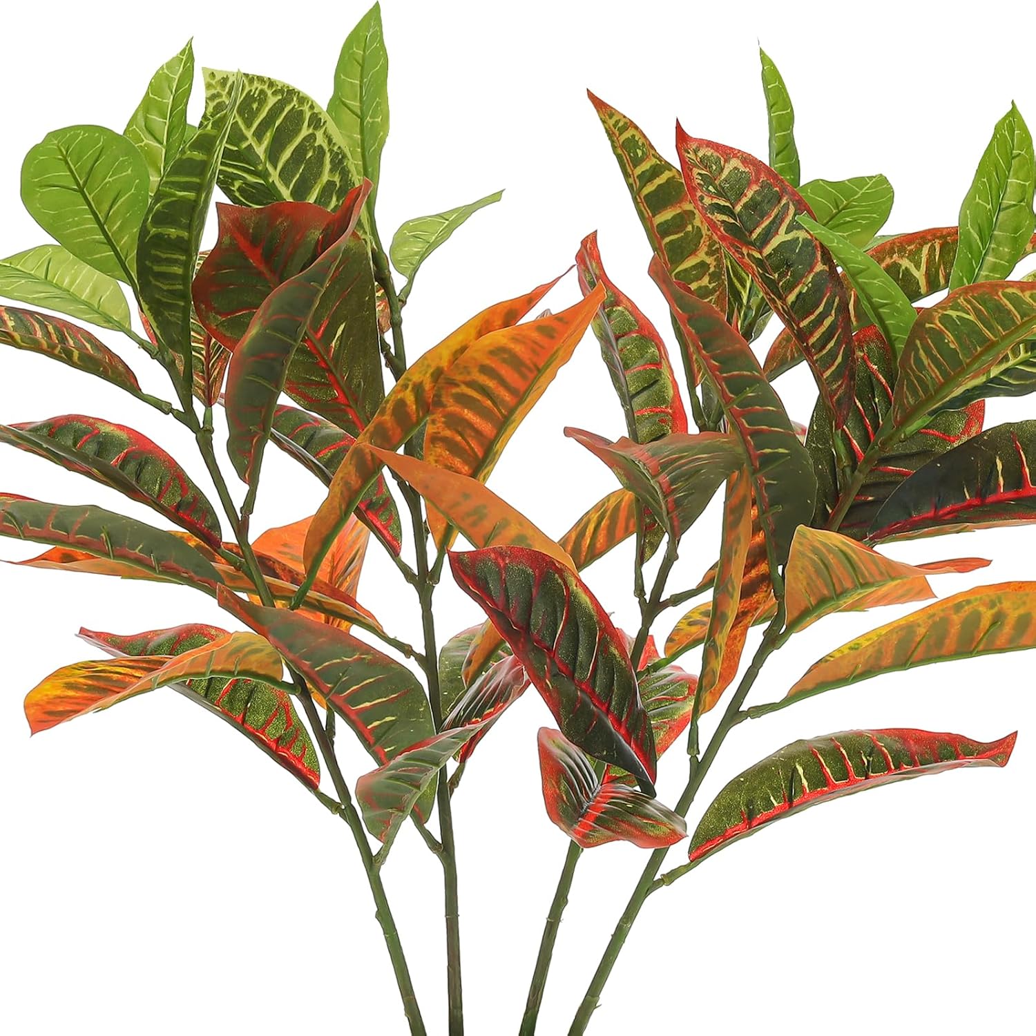 Amazon.com: Gresorth 29" Fake Croton Decoration Lifelike Long Stem ...