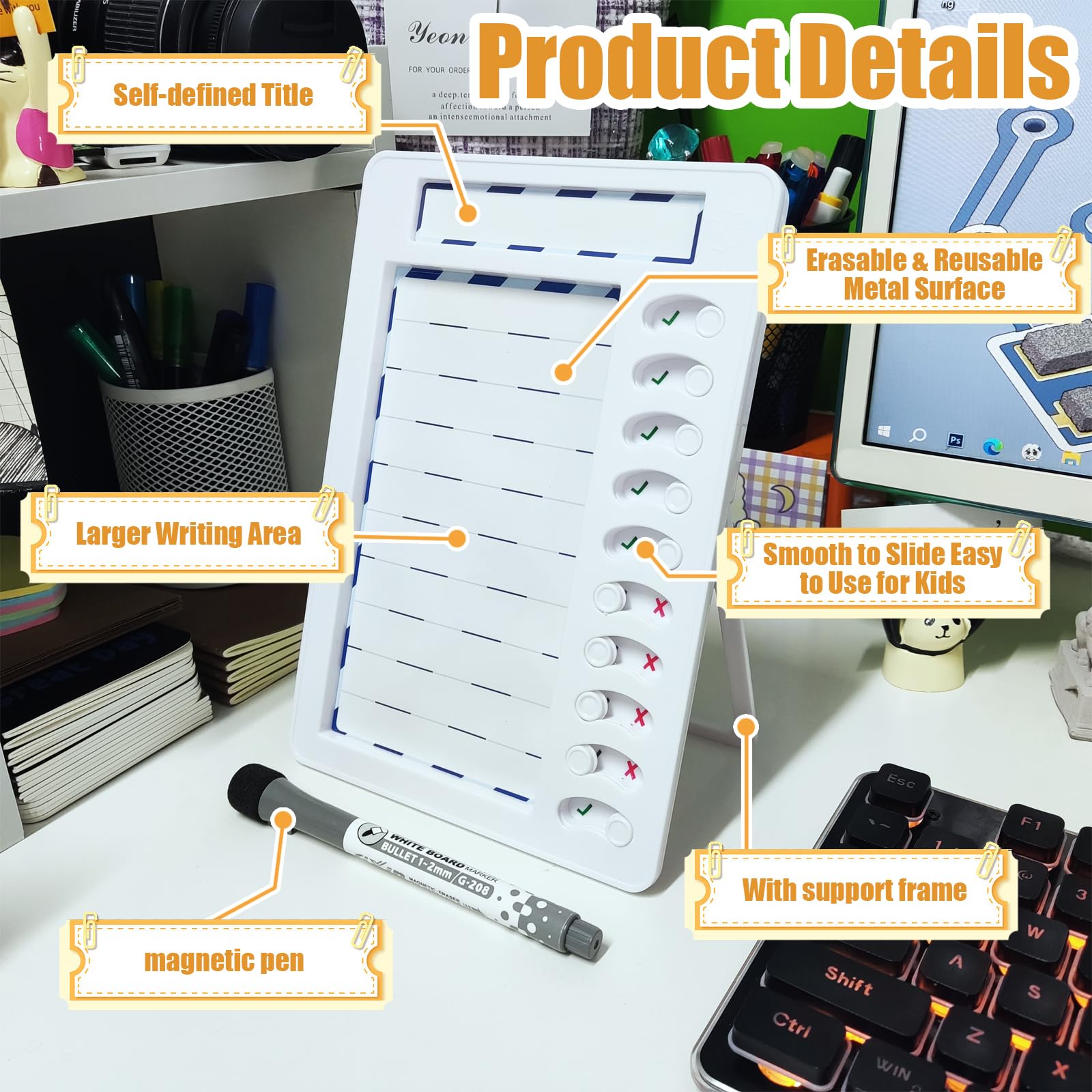 Snapklik.com : POUYRBA Magnetic Dry Erase Chores Chart For Kids ...