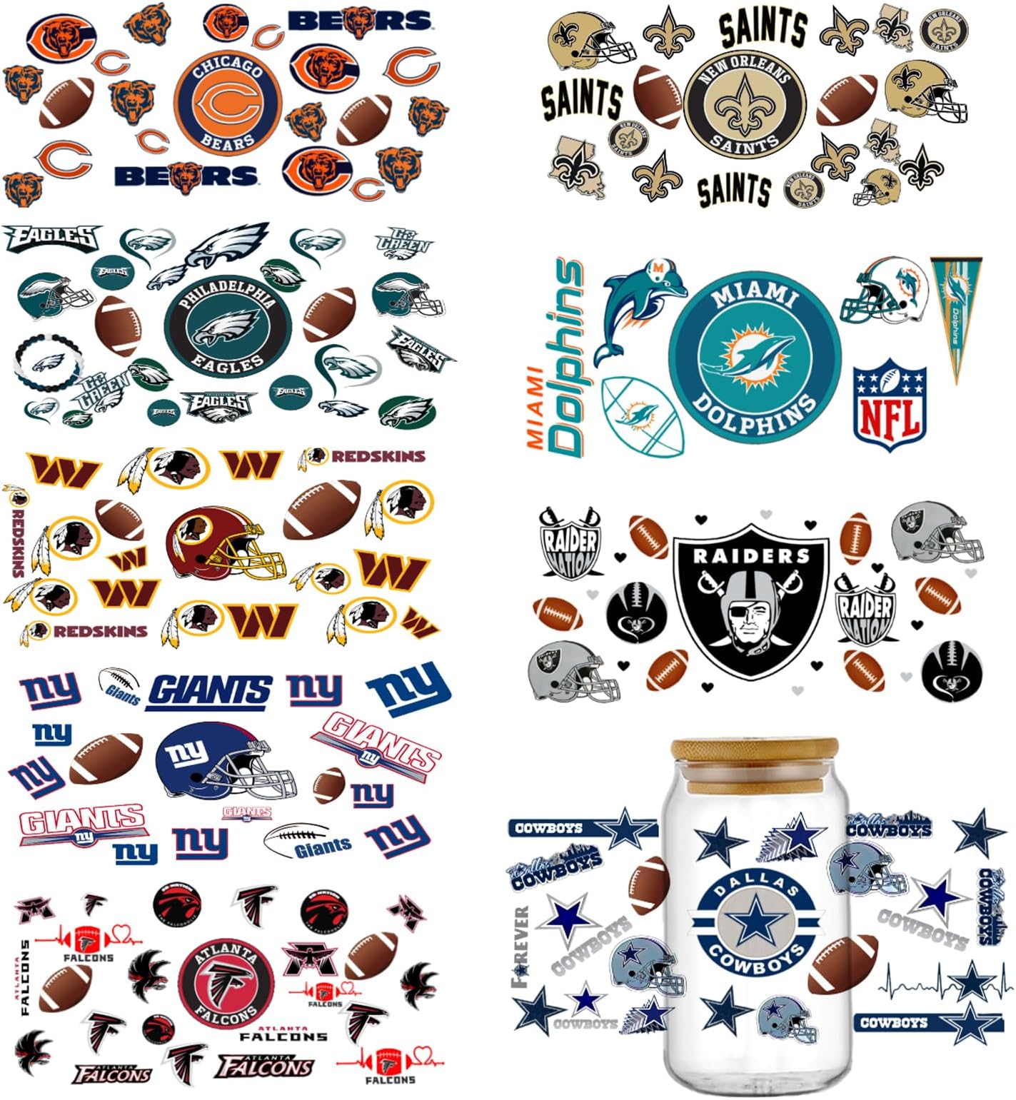 Amazon.com: UV DTF Cup Wraps 4 Sheets Football UV DTF Transfer Cup ...