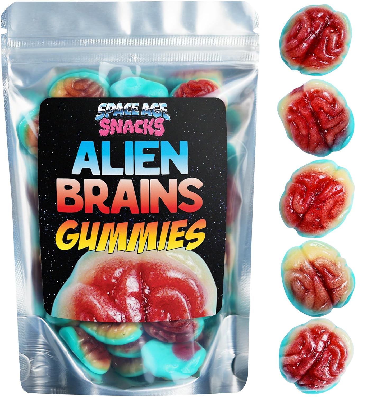 Amazon.com : Alien Gummy Brains - 10 Ounces of Gummy Halloween Candy ...