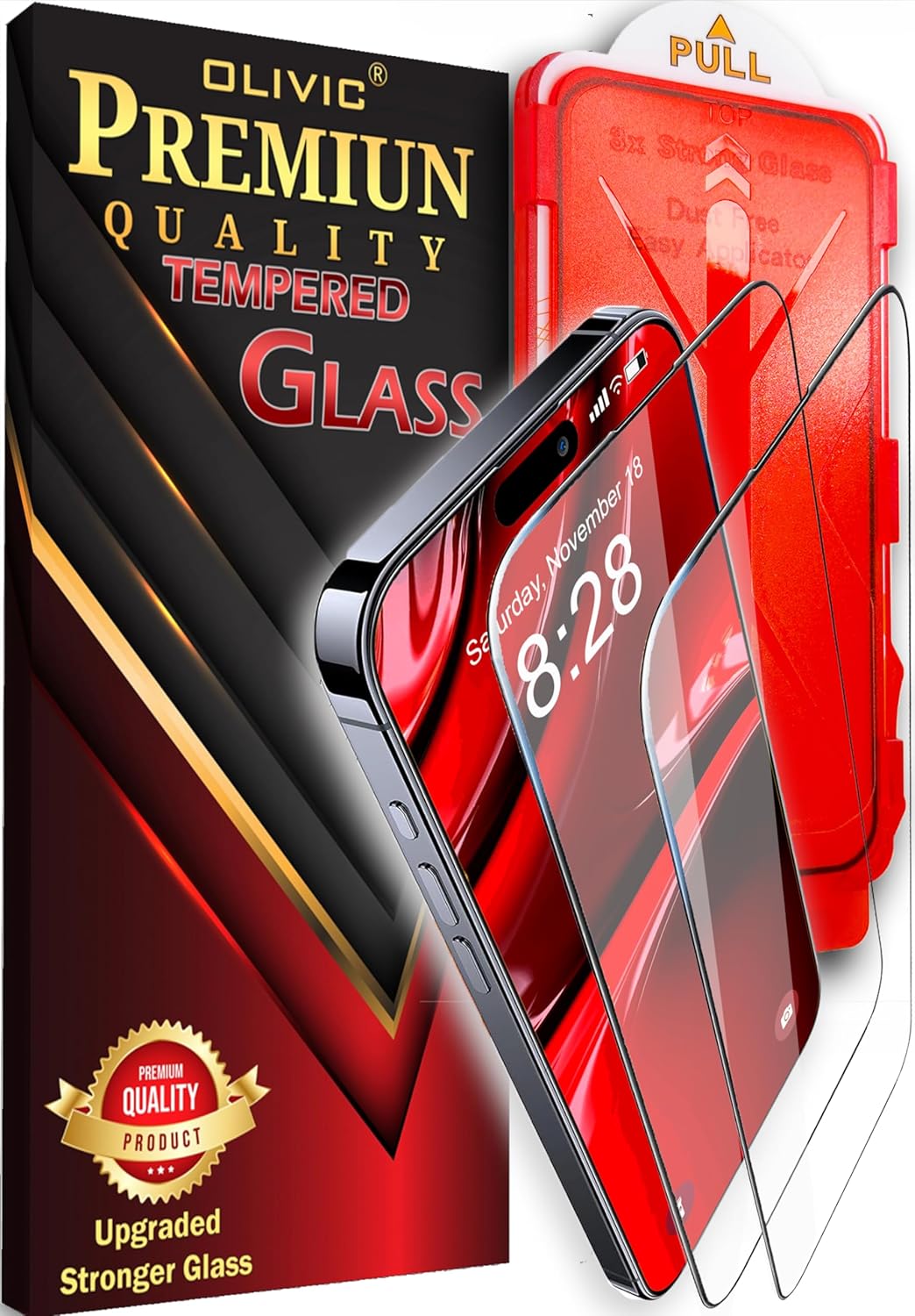 Amazon.com: OLIVIC Screen Protector for iPhone 16 Pro Max, 2 Pack ...