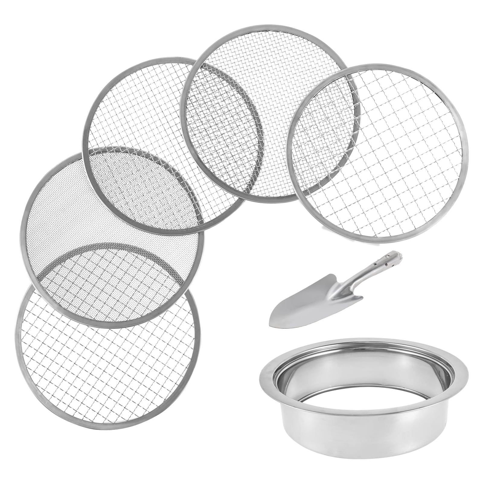 Amazon.com : Soil Sieve Sifter Set, Stainless Stackable Sifting Pan ...