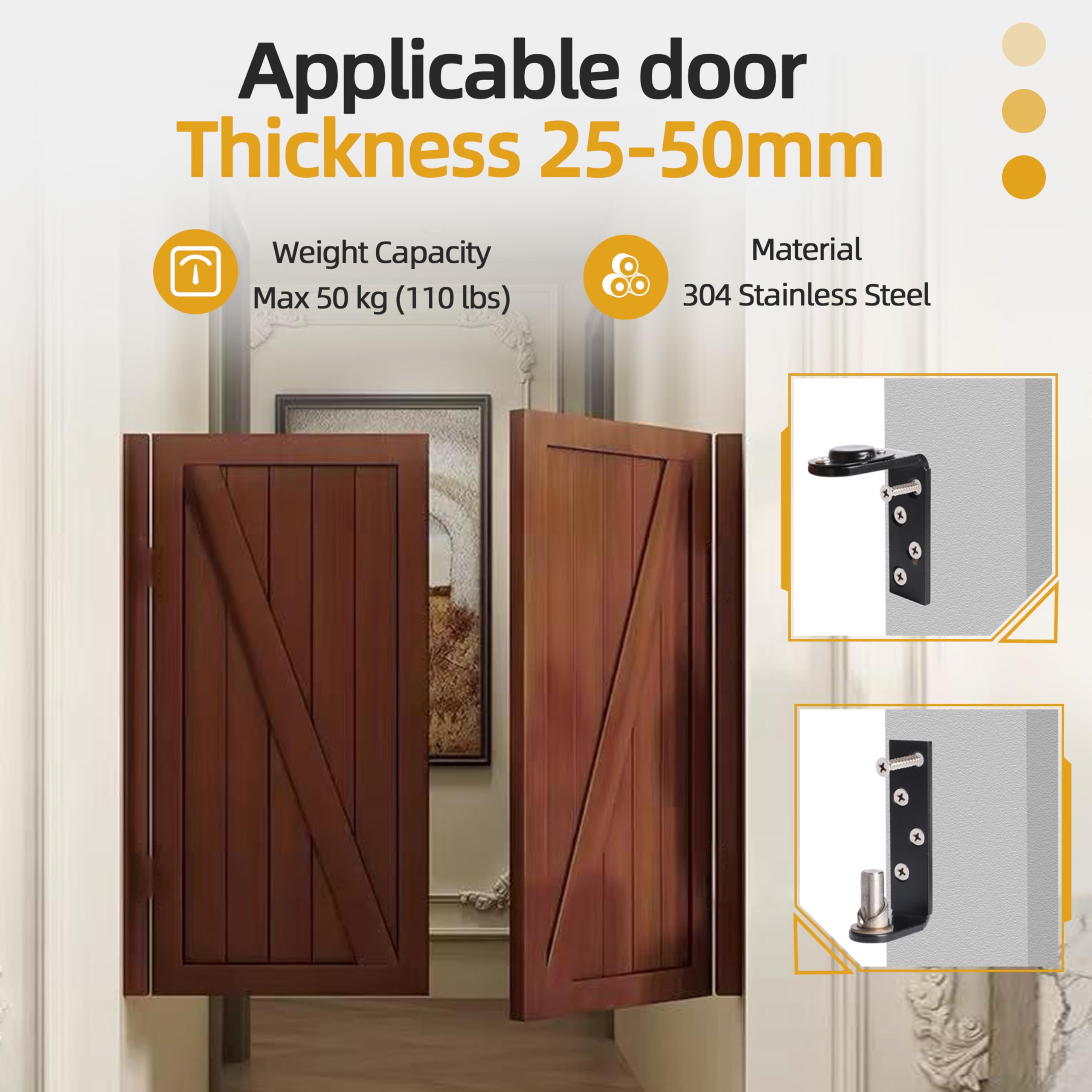 Snapklik.com : 1 Pack Swing Door Hinge, Cafe Door Hinges Dual Swing ...
