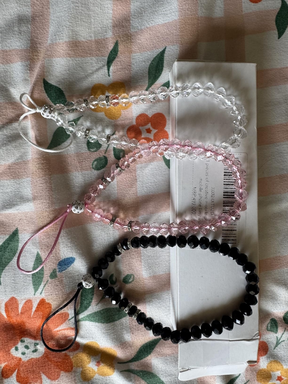 3PCS Phone Charms, Aesthetic Sparkling Handmade Wrist Strap Mobile ...