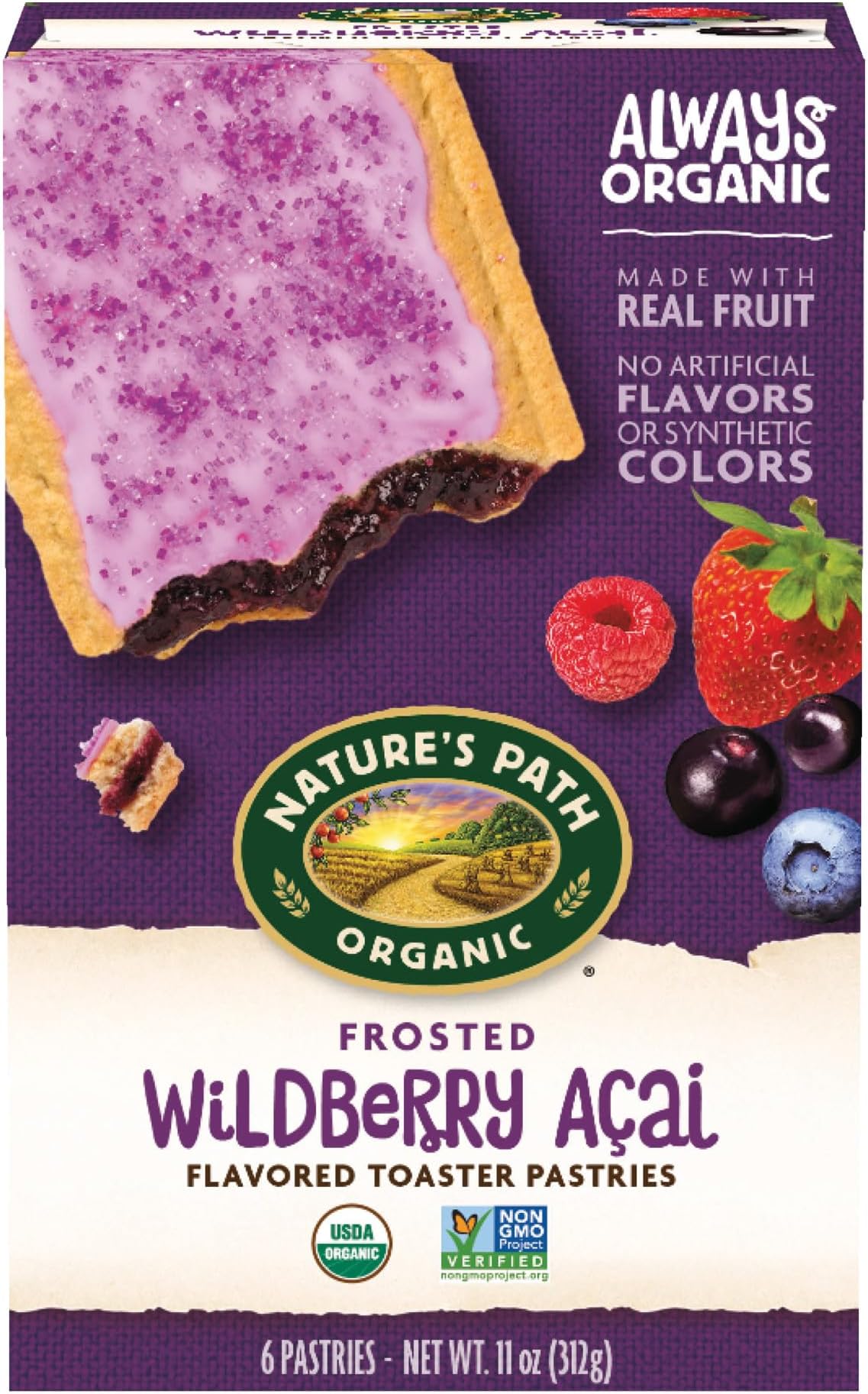 Amazon.com: Nature's Path Organic Frosted Wildberry Açai Toaster ...