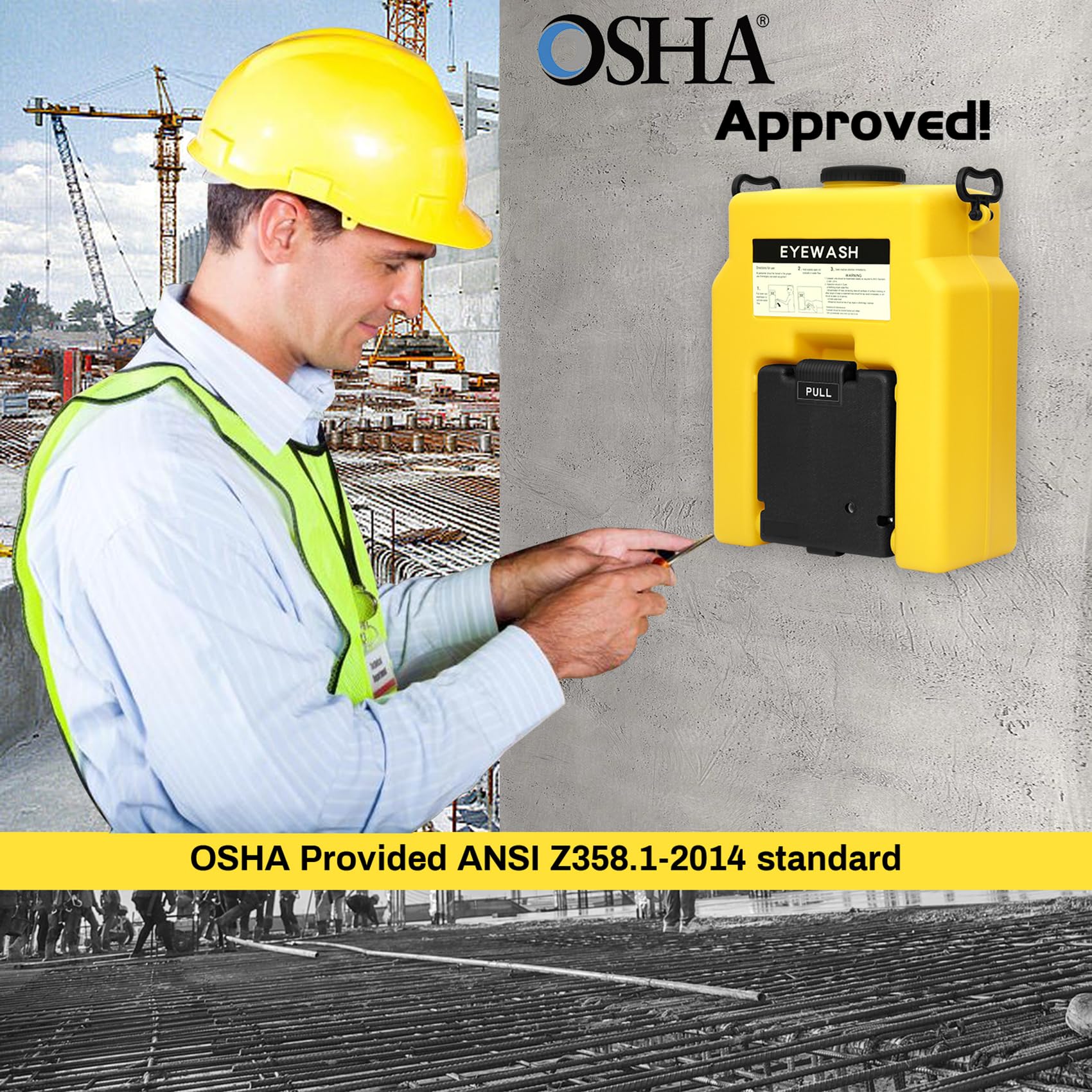 Snapklik.com : Magula 15 Gallon Portable Eye Wash Station OSHA-Approved ...
