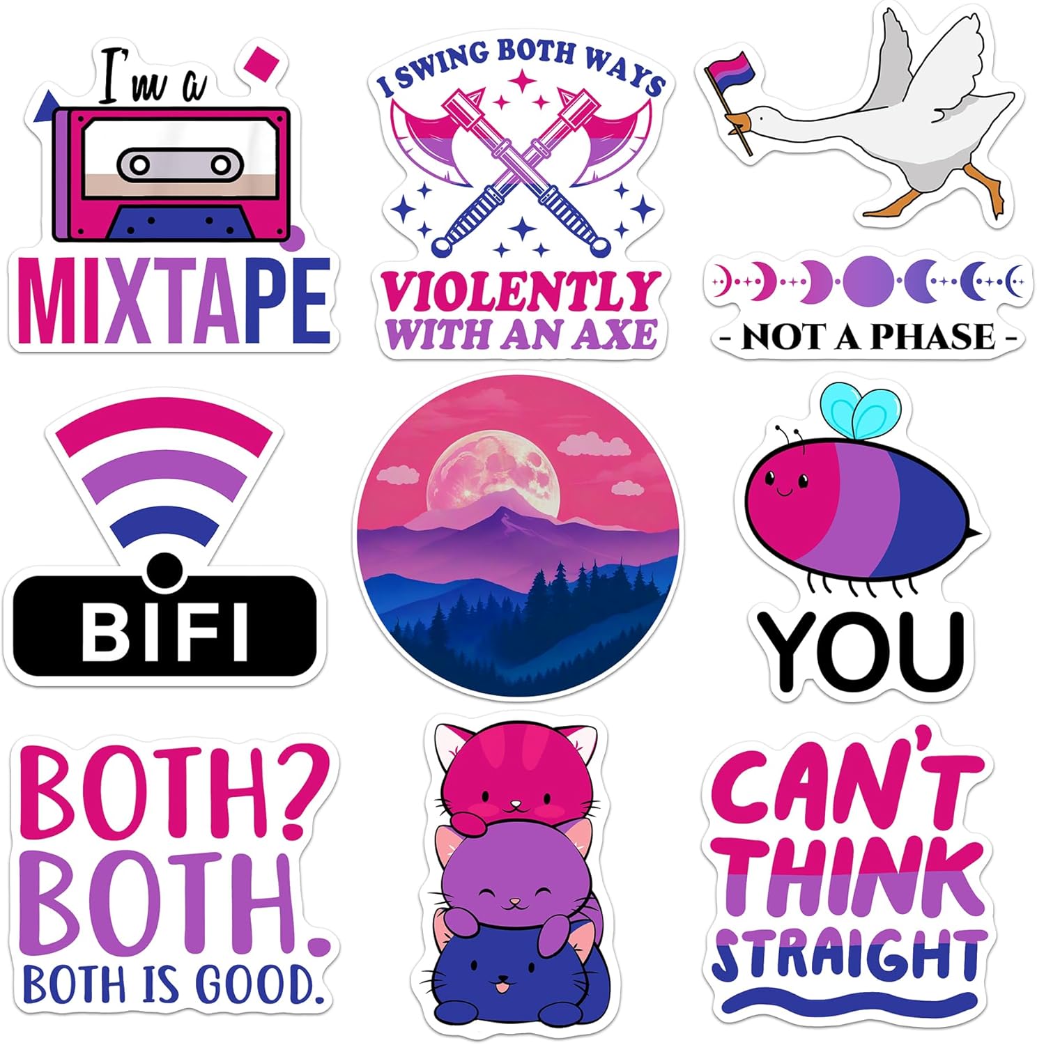 Amazon.com: (Set of 10) Bisexual Stickers, Subtle LGBTQ+ Stickers, LGBT ...