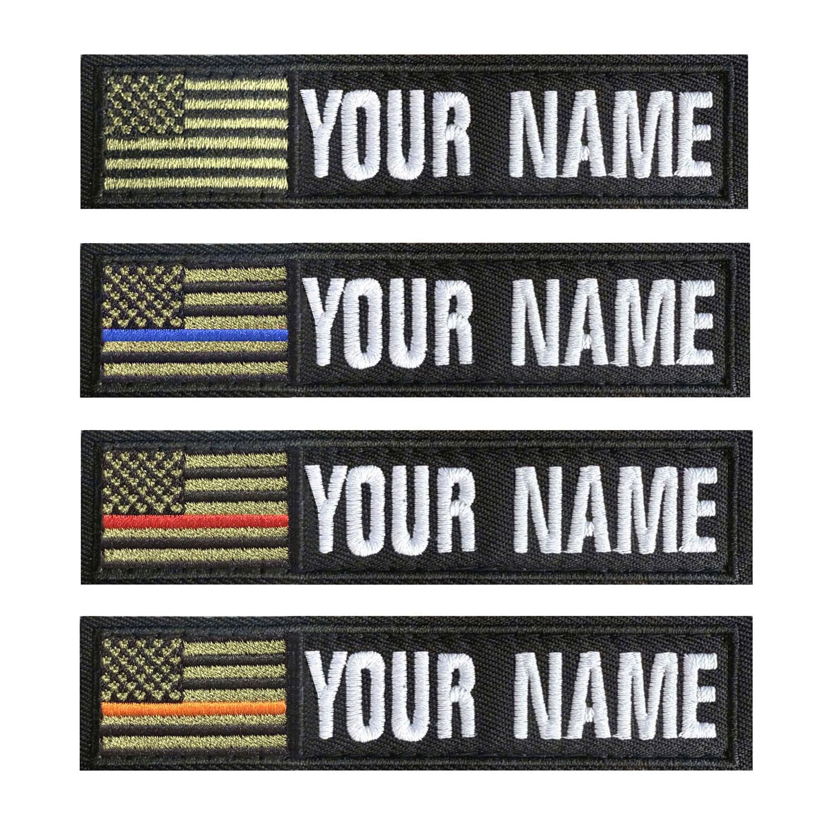 Amazon.com: Custom Name Patches, 2pcs Personalized Military Name Patch Embroidery USA Flag Name ...