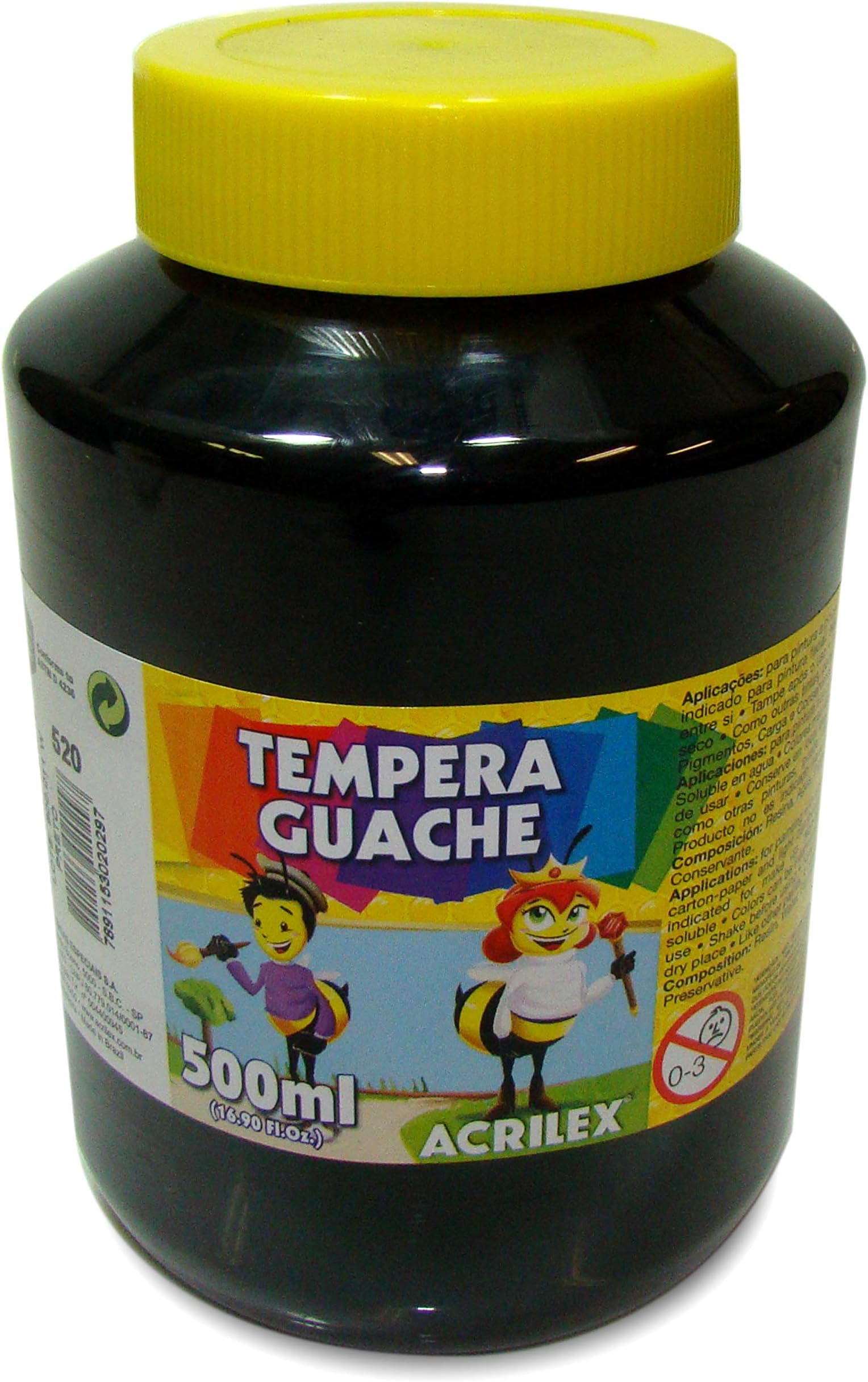 Tempera Guache Acrilex Preto 500 Ml | Amazon.com.br
