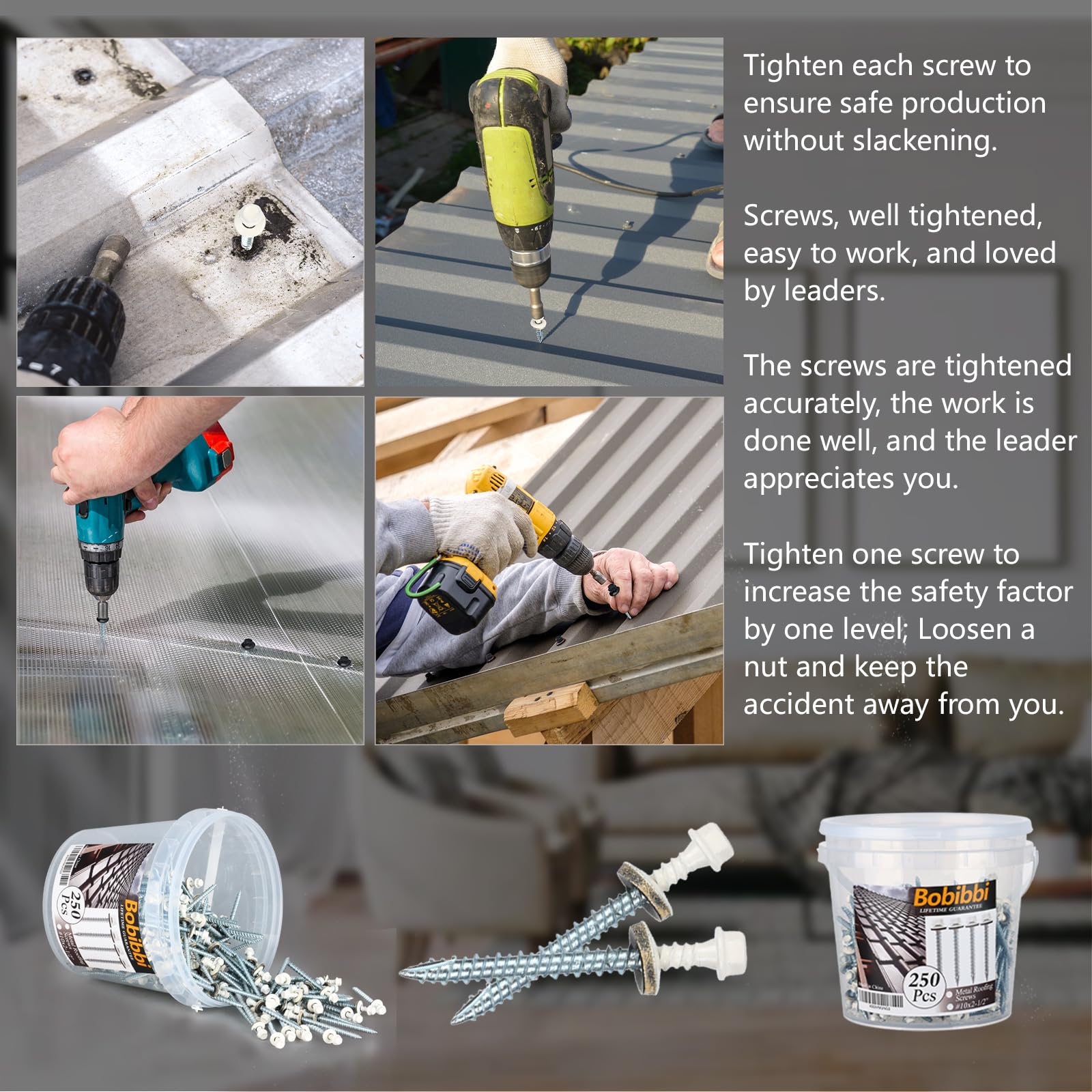 Snapklik.com : Metal Roofing Screws 10 X 2 Inch, Brite White Hex Head ...