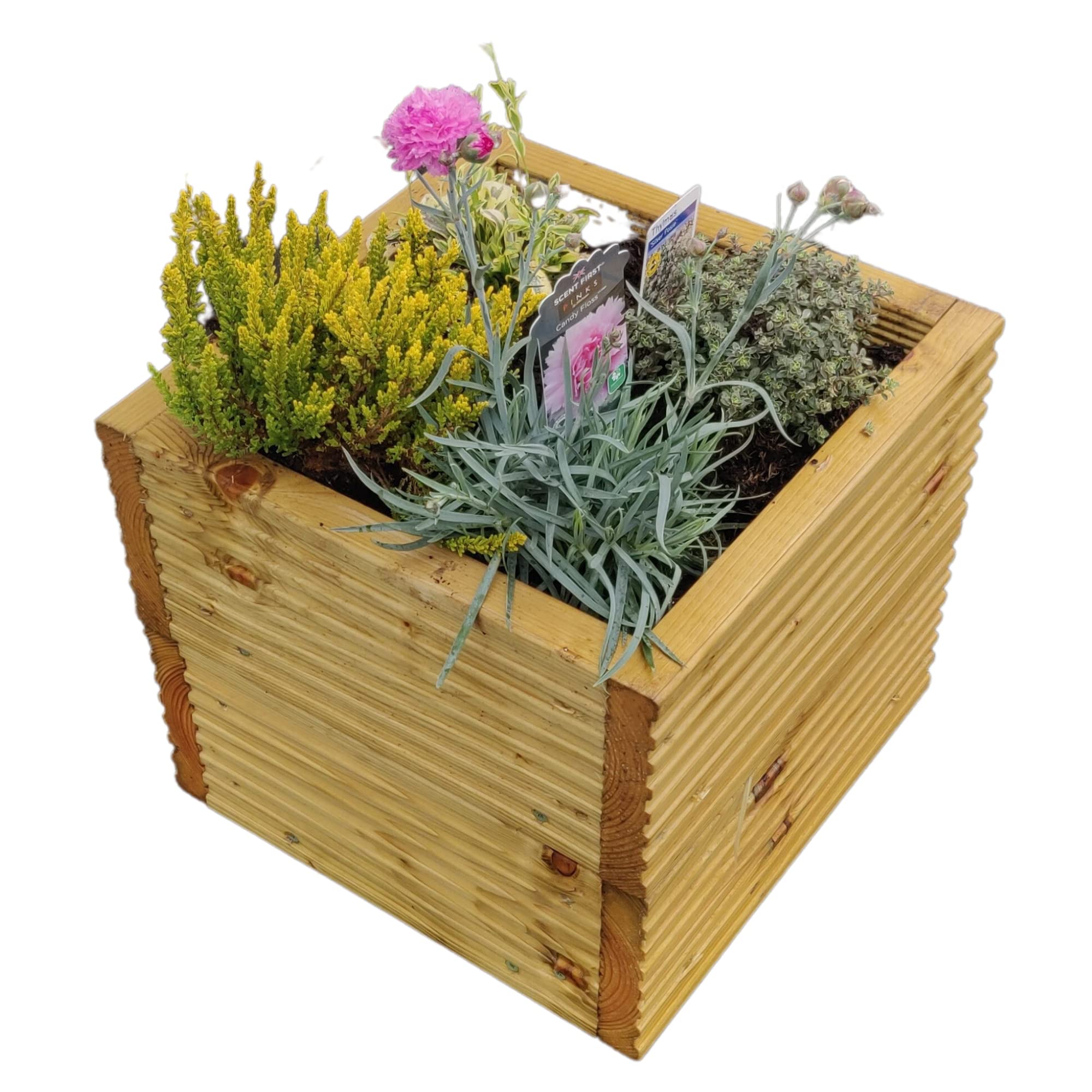 Mourne Wood Ben Crom Small Stacked Square Wooden Planter: Planters ...