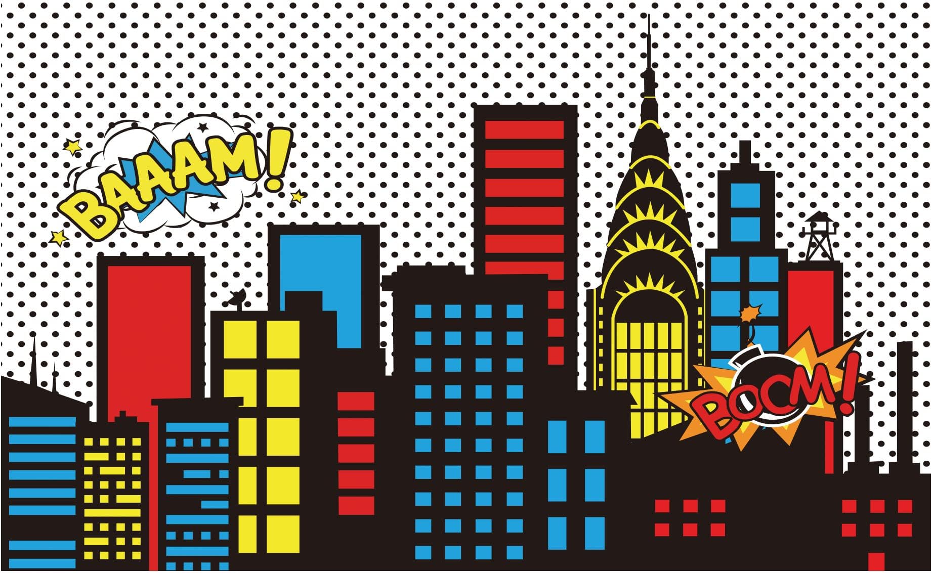 Amazon.com : 59.06 x 26.3 Inches City Skyline Backdrops American ...