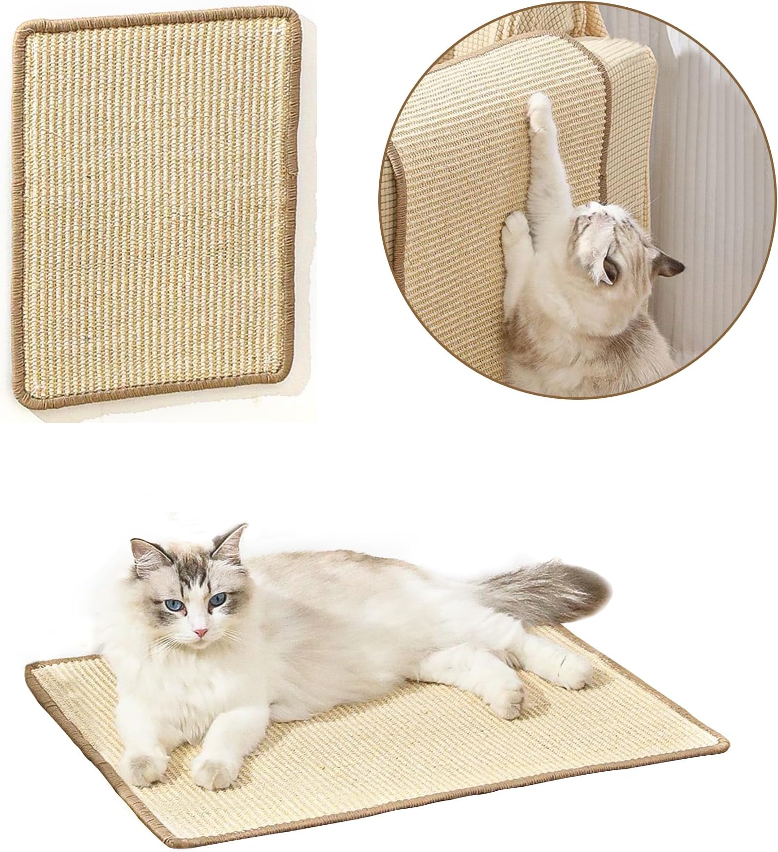 Bufomafo Cat Scratching Mat | 40 x 30 cm Natural Sisal Cat Wall ...