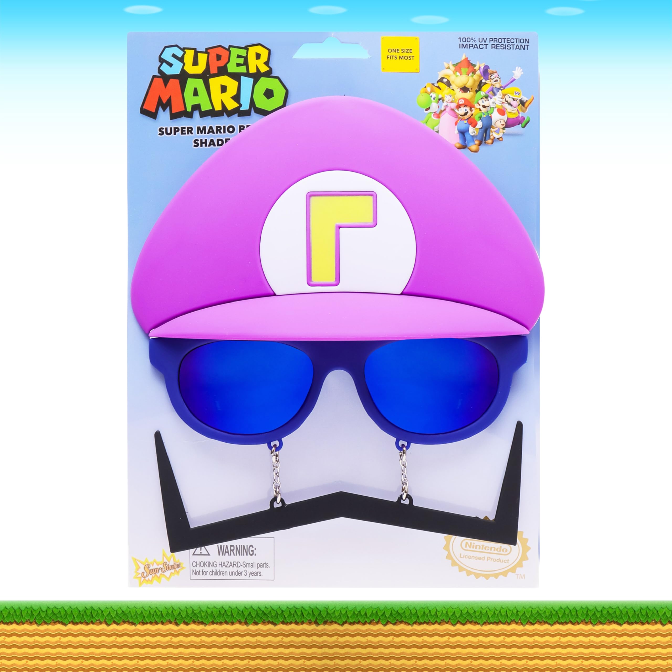 Snapklik.com : Waluigi Sunglasses Officially Licensed Nintendo Costume ...