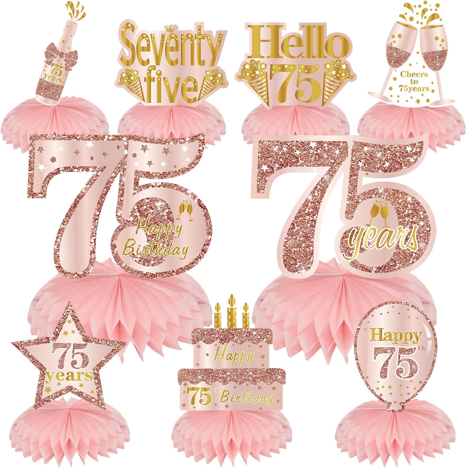 Amazon.com: Rose Gold Seventy Five & Fabulous Happy 75th Birthday ...