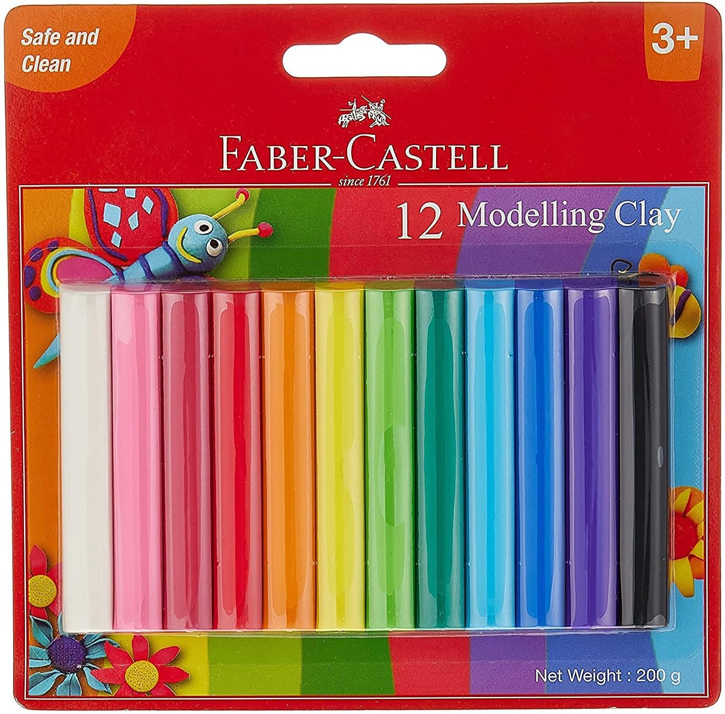 مجموعة عجينة طينية للتشكيل من فايبر-كاستل، 12 لون - 200 جم : Amazon.com: الفنون والحرف