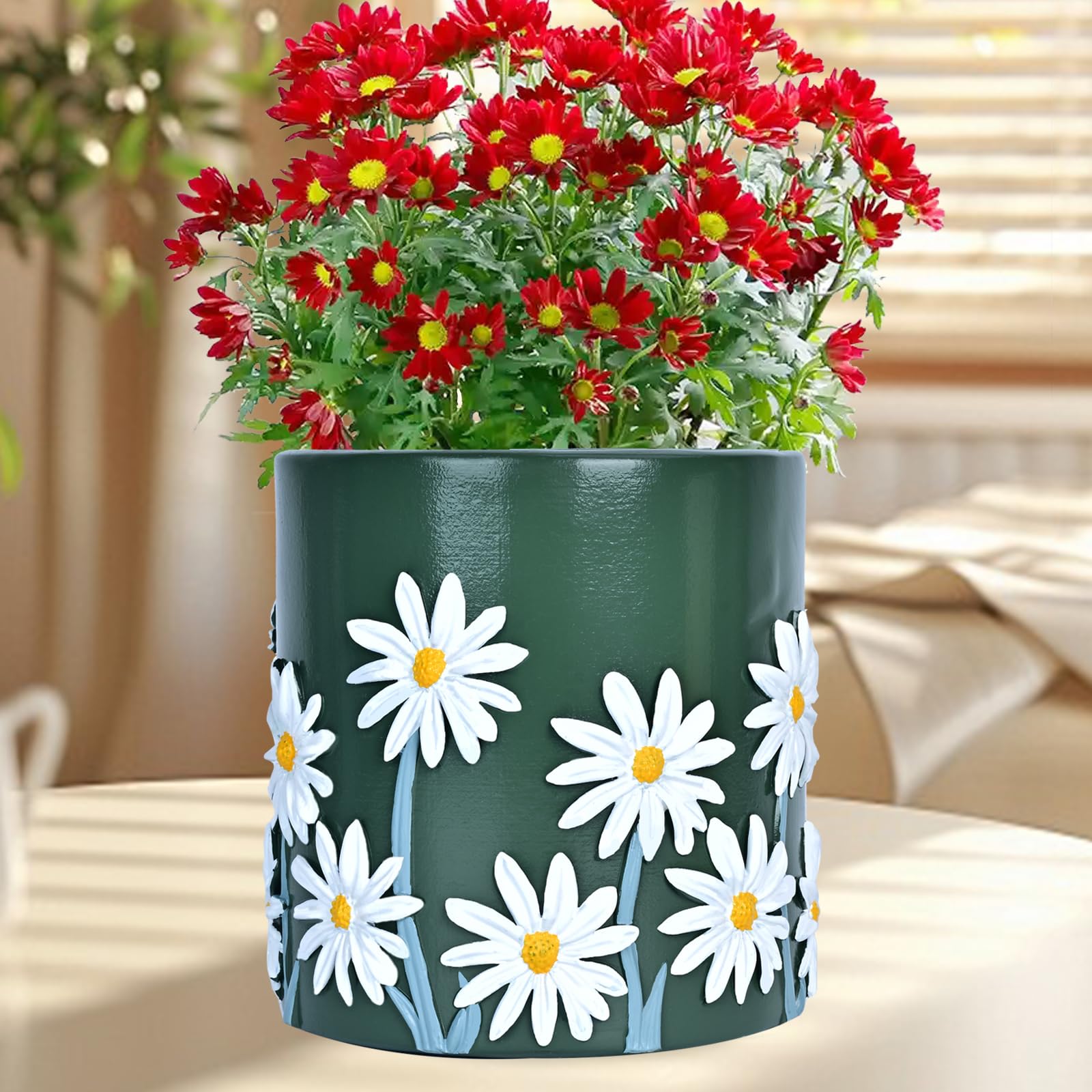 Amazon.com : Midogaigai Boho Daisy Flower Pot,Cute Unique Planters for ...