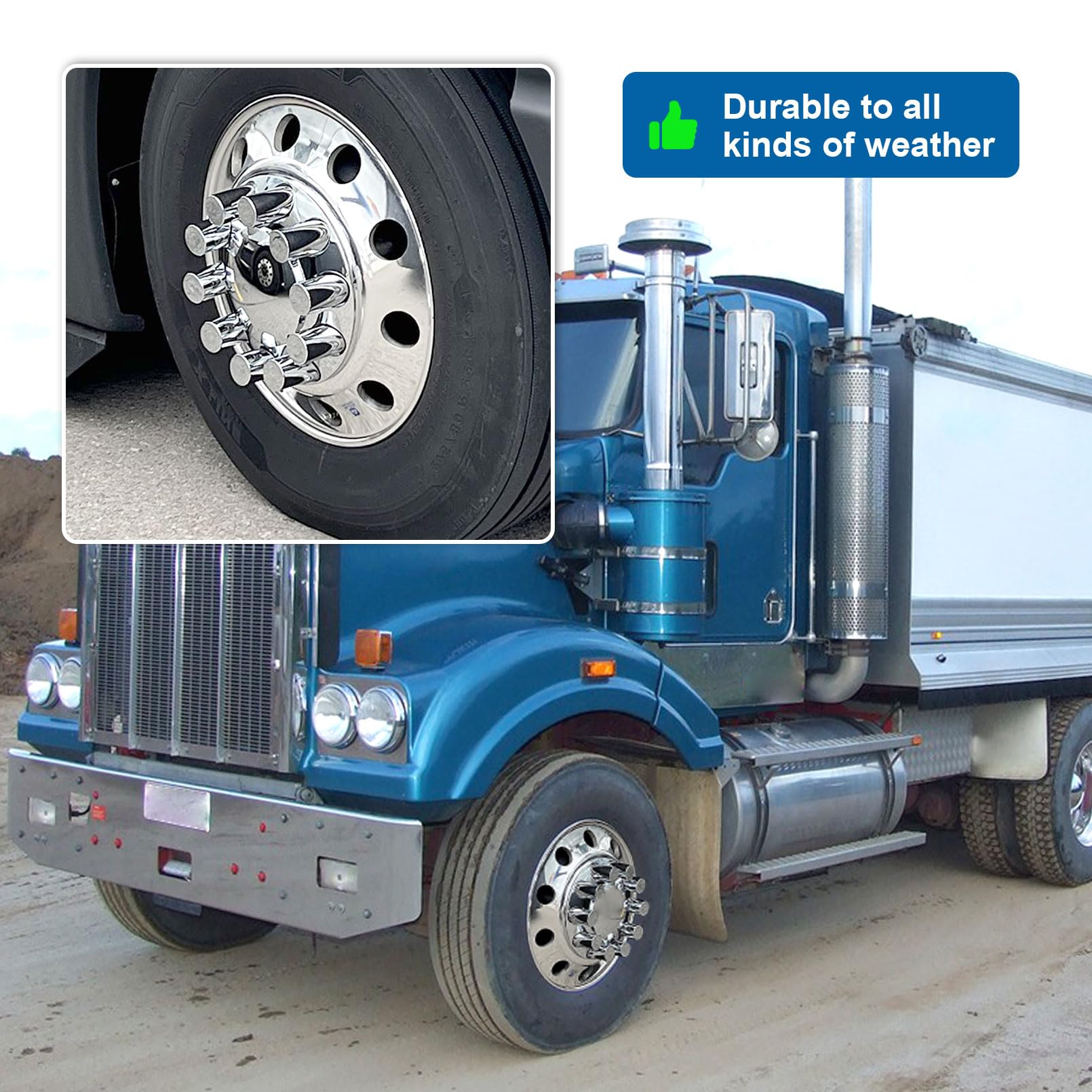 Snapklik.com : Grandroad Auto 33 Mm Axle Hubcap Kit, 33 Mm By 3-1/2 ...