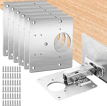 Cabinet Hinge Repair Plate Cabinet Brackets Stainless Steel Flat Fixing ...