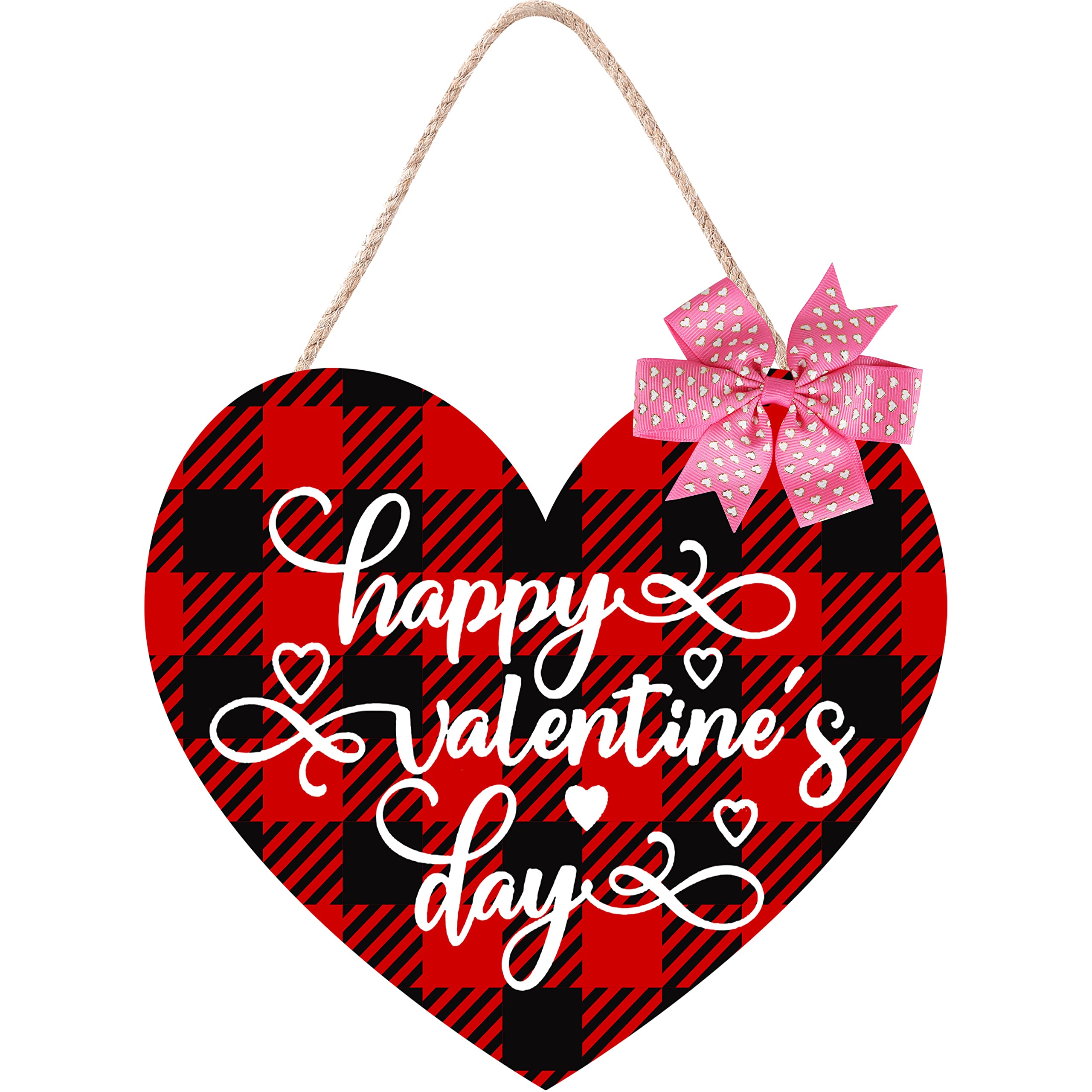 Amazon.com : CYNOSA Valentines Day Door Sign for Front Door Love Heart ...