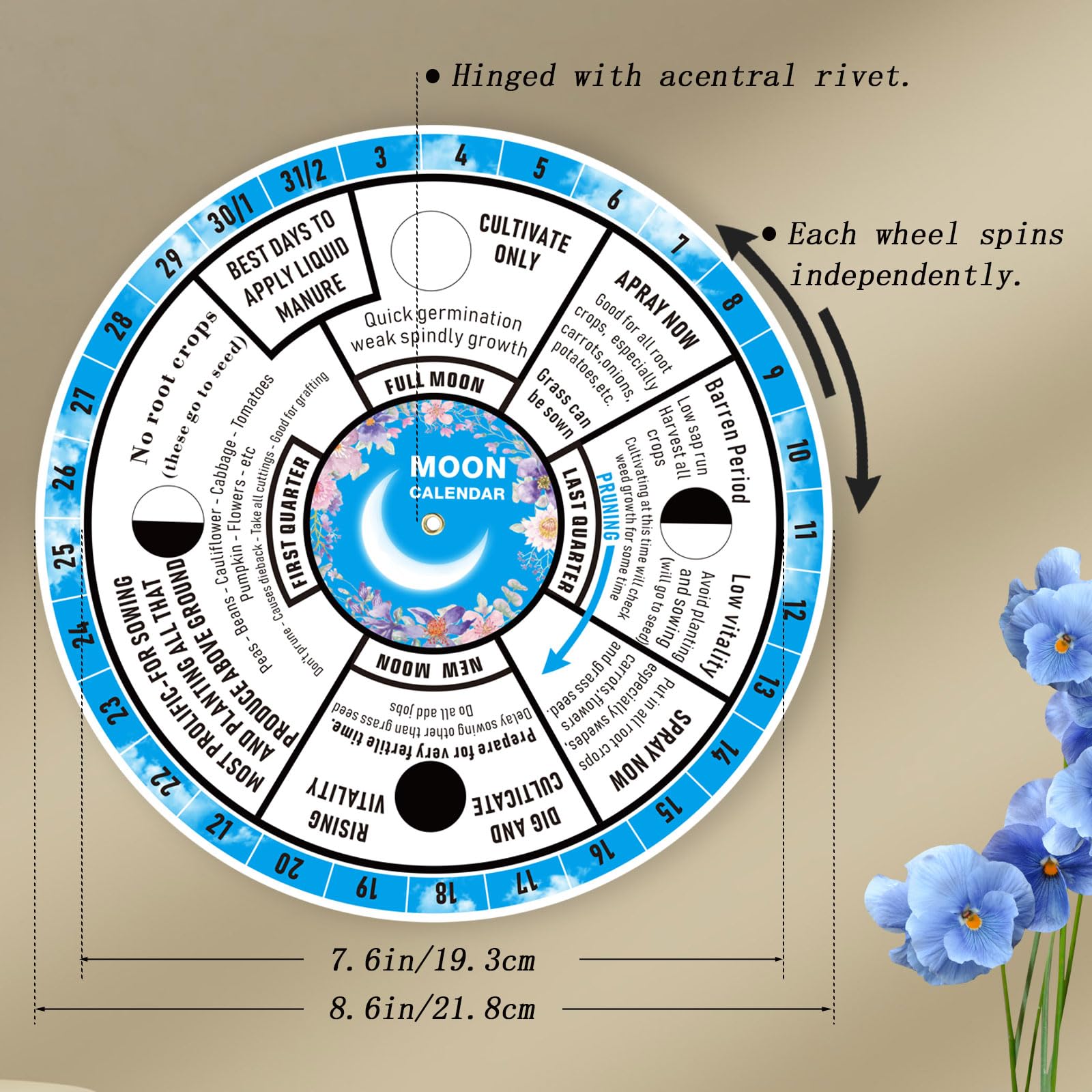 2014 Lunar Planting Calendar Sow The Magic Moon Phase Calendar Spinner