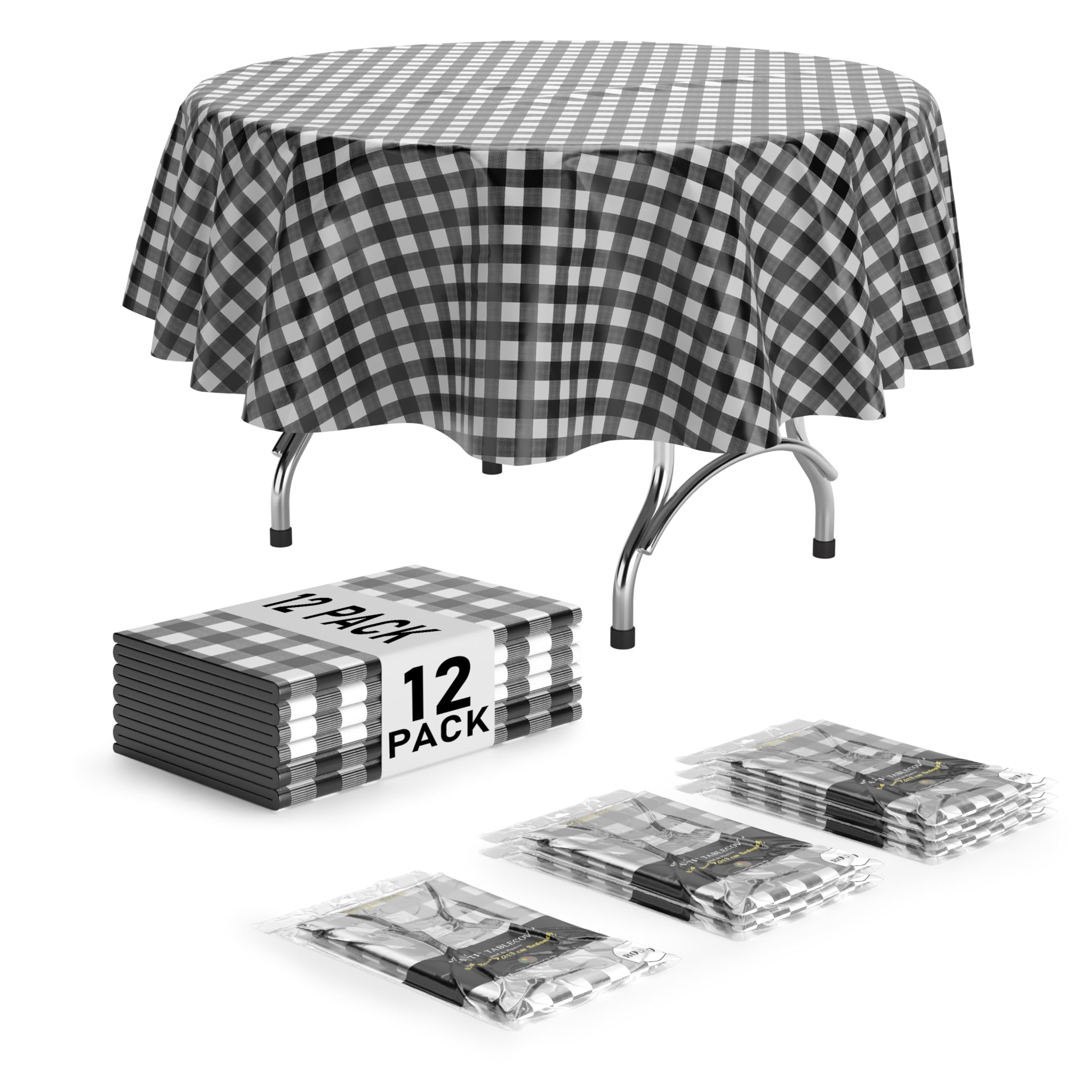 Snapklik Picnic Table Cover 12 Pack Premium Round Plastic
