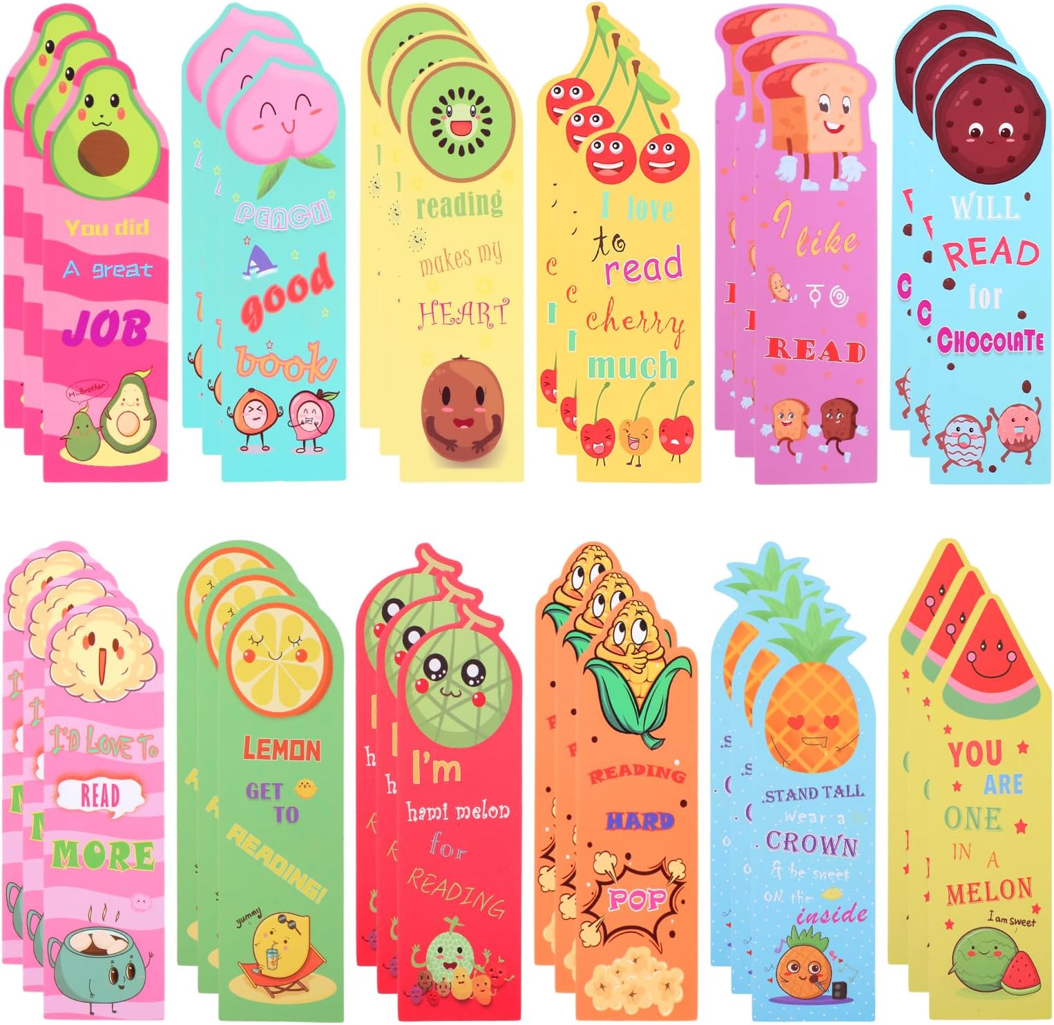 Dimeho 36 Pcs Fruit Scented Bookmarks Scratch and Sniff for Kids ...