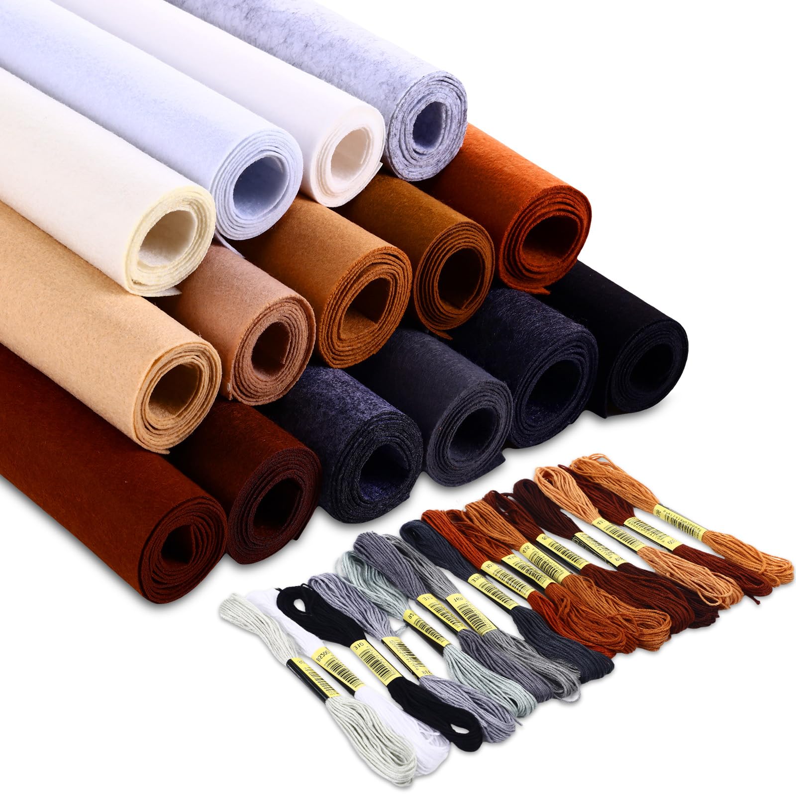 Amazon.com: Foilswirl 48 Pcs Felt Fabric Sheets Bundle 15 Rolls 8 x 36 ...