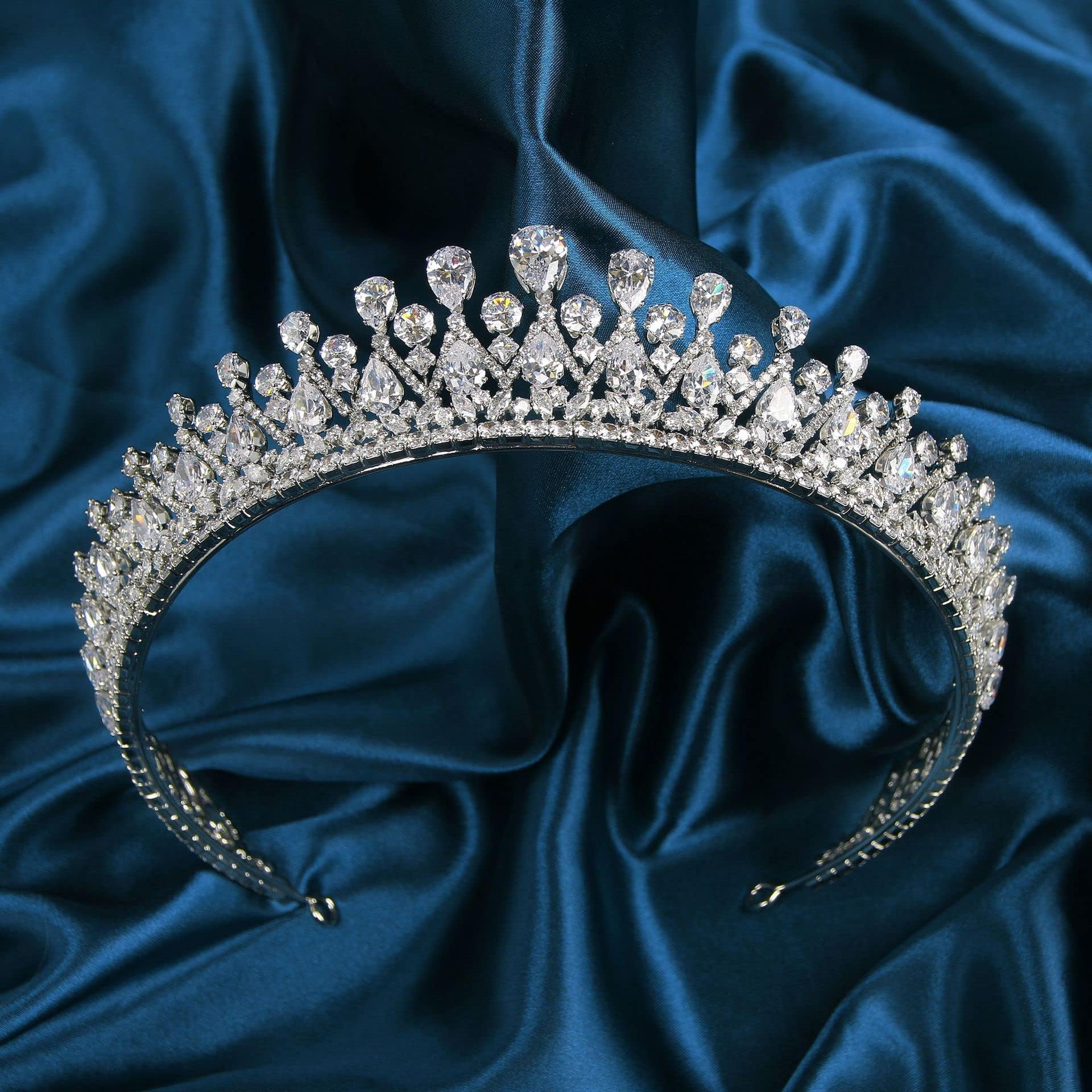 Amazon.com : Zirconia Honeysucke Tiara for Wedding,Crystal Royal ...