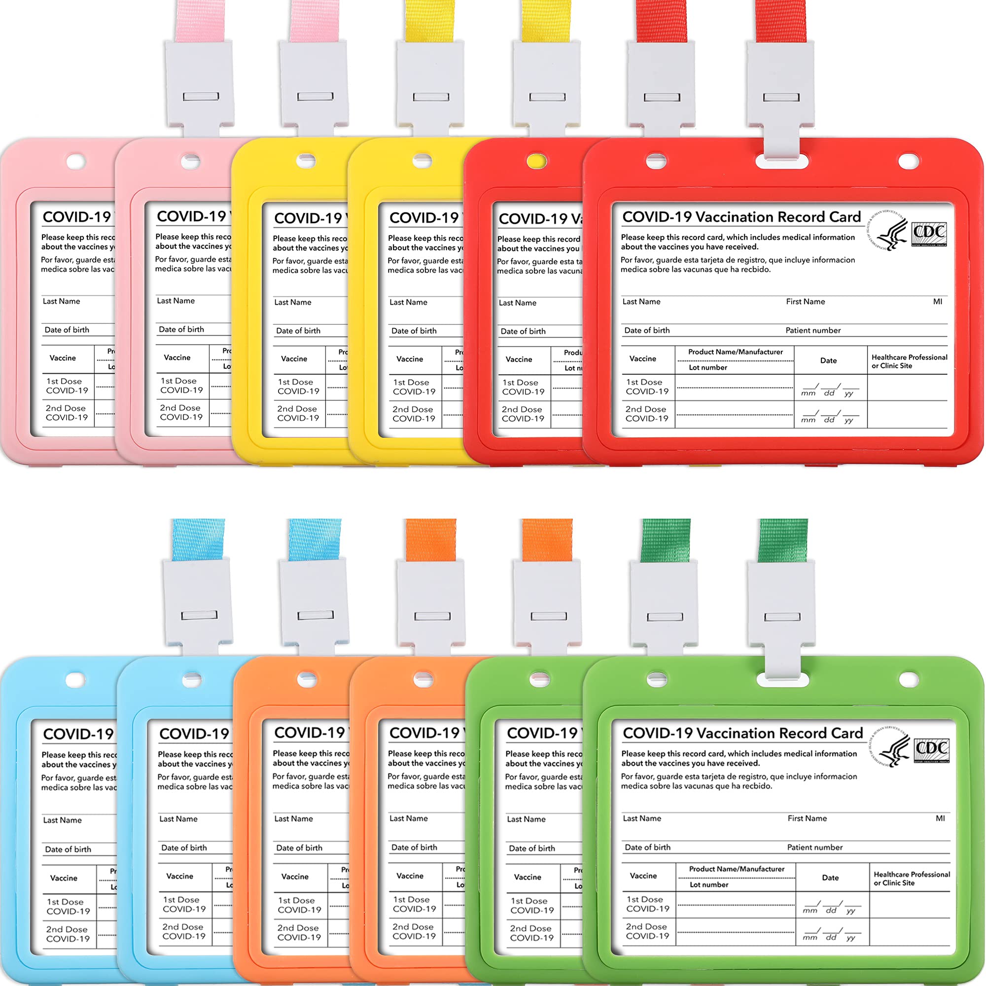 Buy 12 Pieces Vaccination Card Holder Clear Plastic Vaccine Card ...