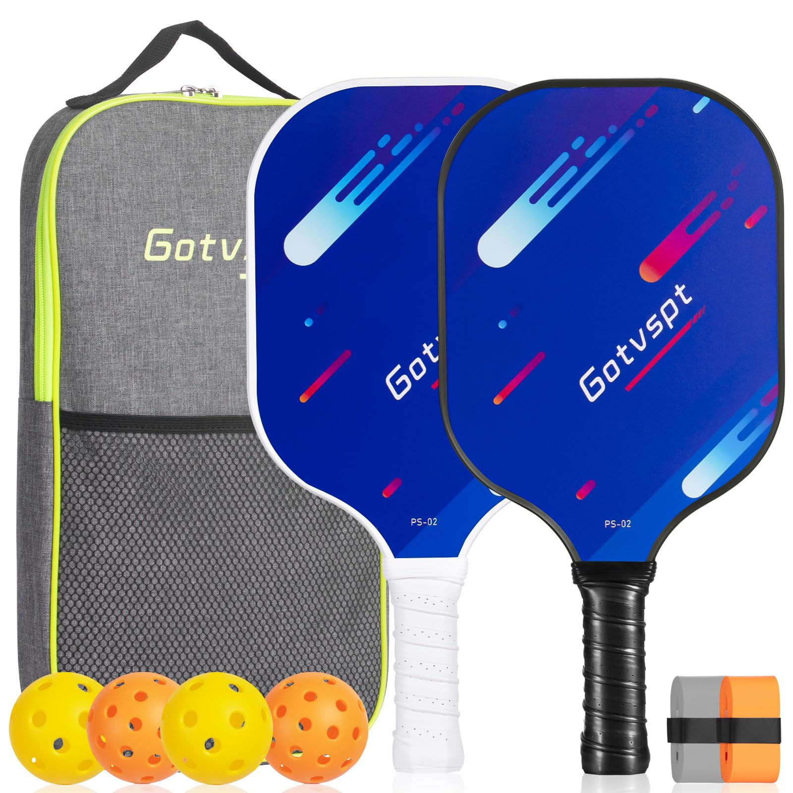 Pickleball Paddles, Graphite Carbon Fiber Surface Pickleball Paddle Set ...