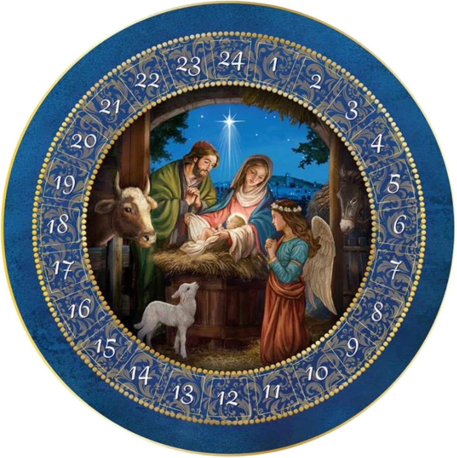 Amazon.com: Religious Advent Calendar 2024, Peace on Earth Manger Scene ...