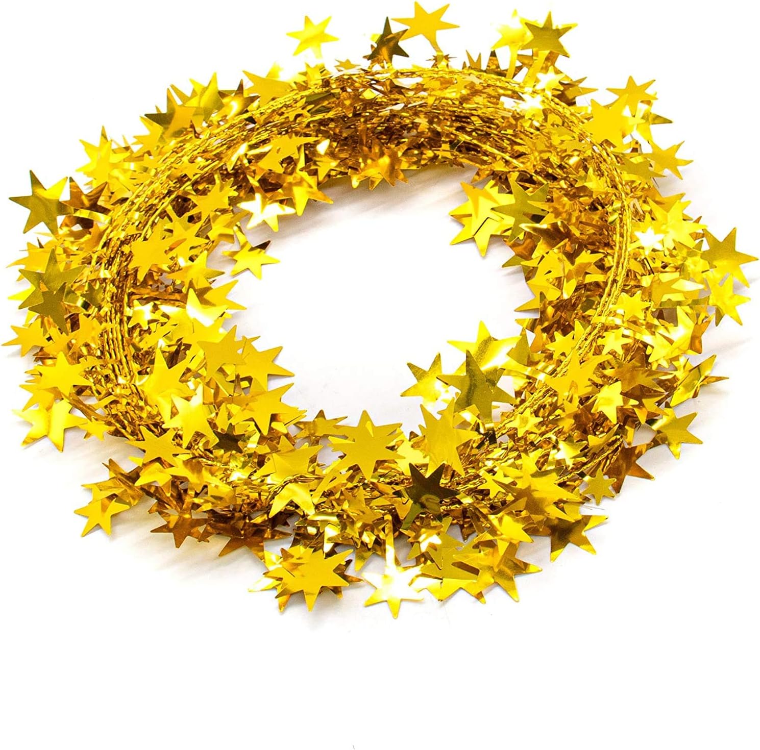 Amazon.com: Mistari 25 FT Star Tinsel Garlands with Wire Star String ...