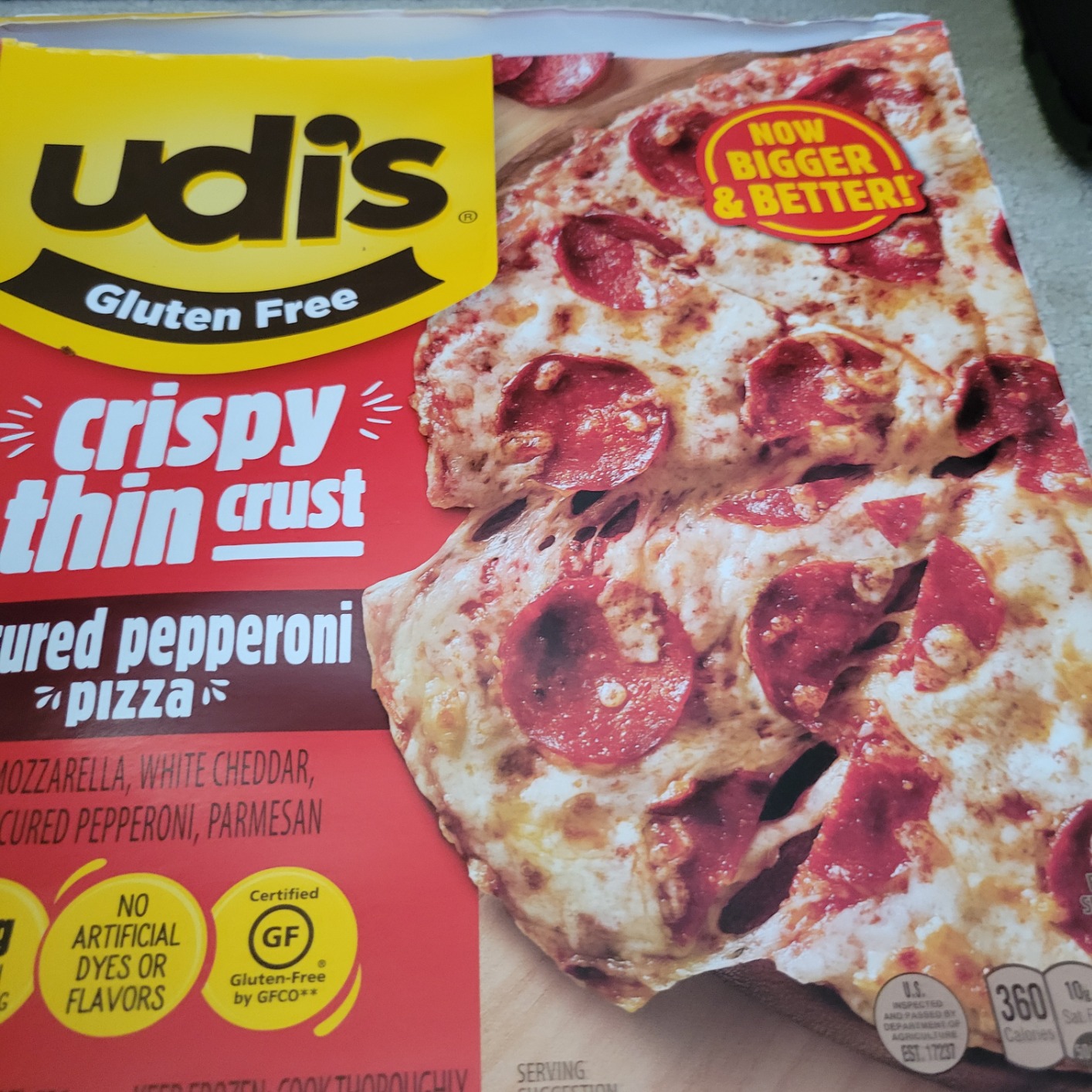 Amazon.com: Udi's Gluten Free Pepperoni Pizza With Crispy Thin Crust ...
