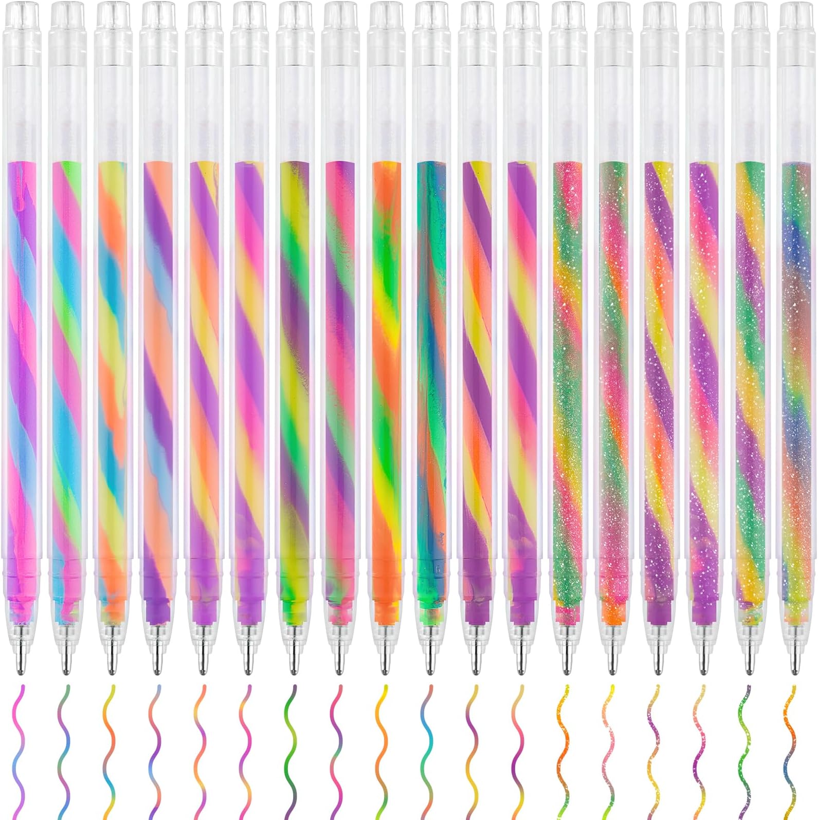 NiArt Spectra Swirl Color-Changing Gel Ink Pen 18 Pack, 1.2mm/0.047 ...