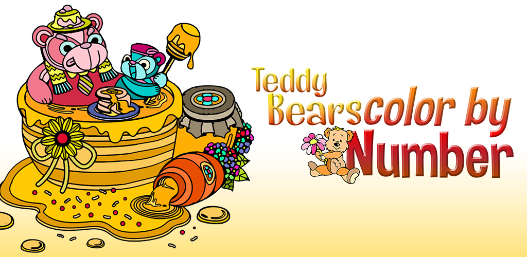 Teddy Bear Color by Number - Grownups Paint + Glitter + Crayon Coloring ...