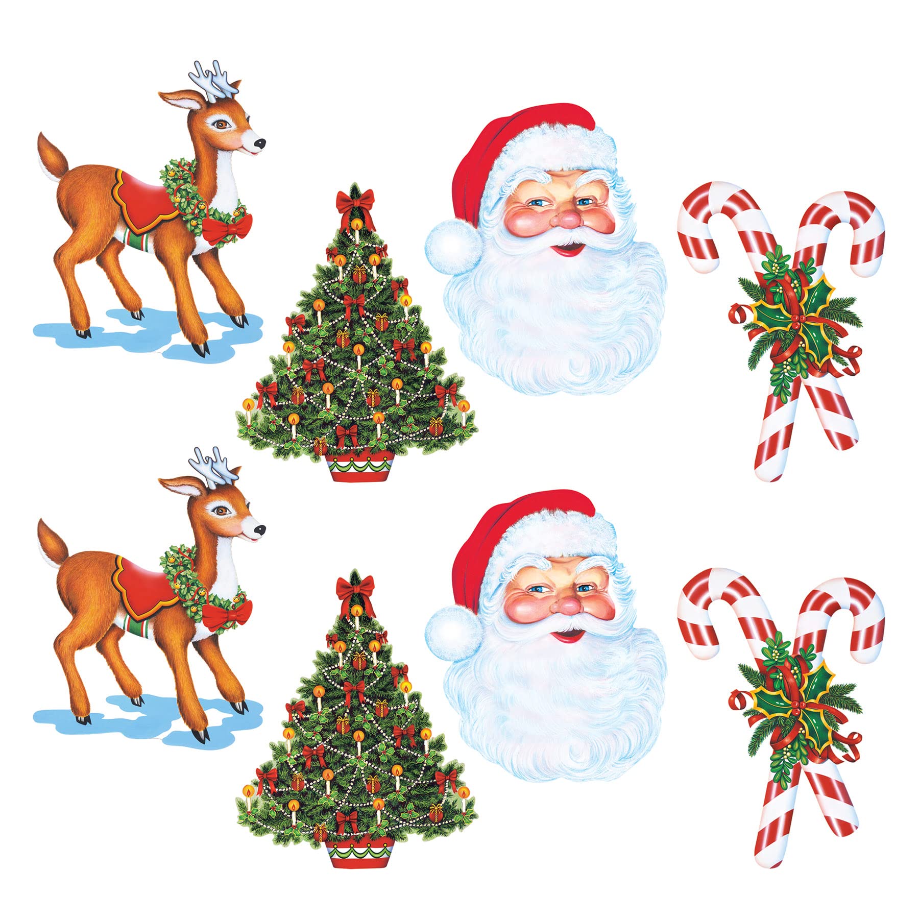 Amazon.com: Beistle 8 Piece Merry Christmas Decorations Paper Cut Outs ...