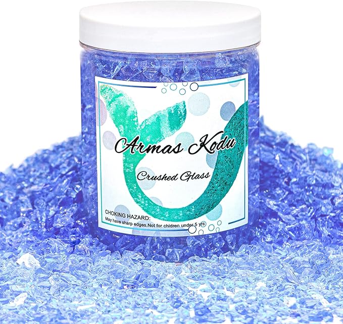 Amazon.com: Armas kodu Crushed Glass for Resin Art - 3-6mm Light Blue ...