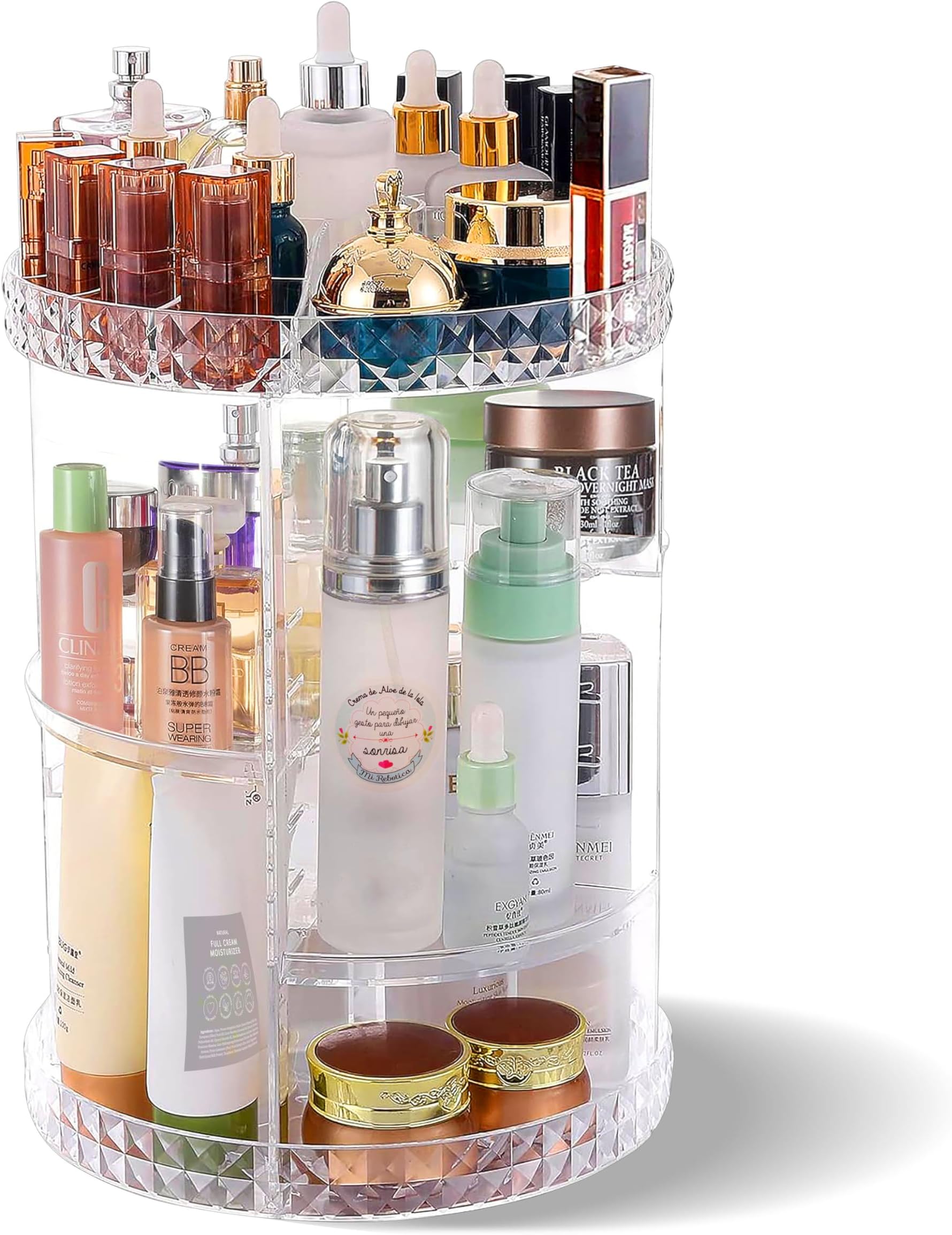 AMEITECH Makeup Organizer, 360 Degree Rotating Adjustable Cosmetic ...