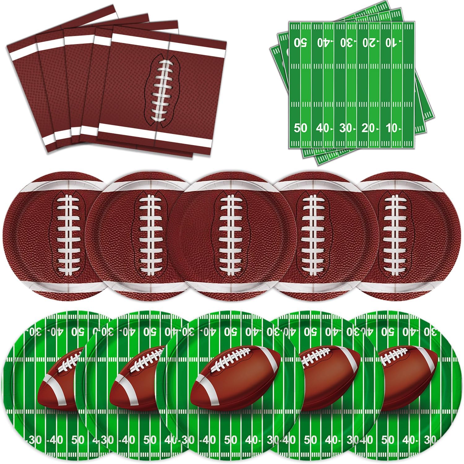 Amazon.com: Football Party Supplies Kit Serve 50 Football Birthday ...