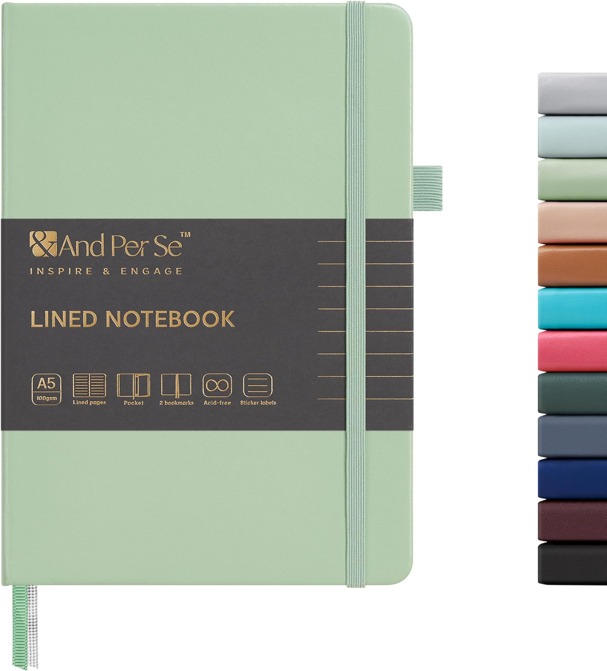 Amazon.com : &And Per Se Lined Journal Notebook, 160 Pages, A5 5.7 x 8 ...