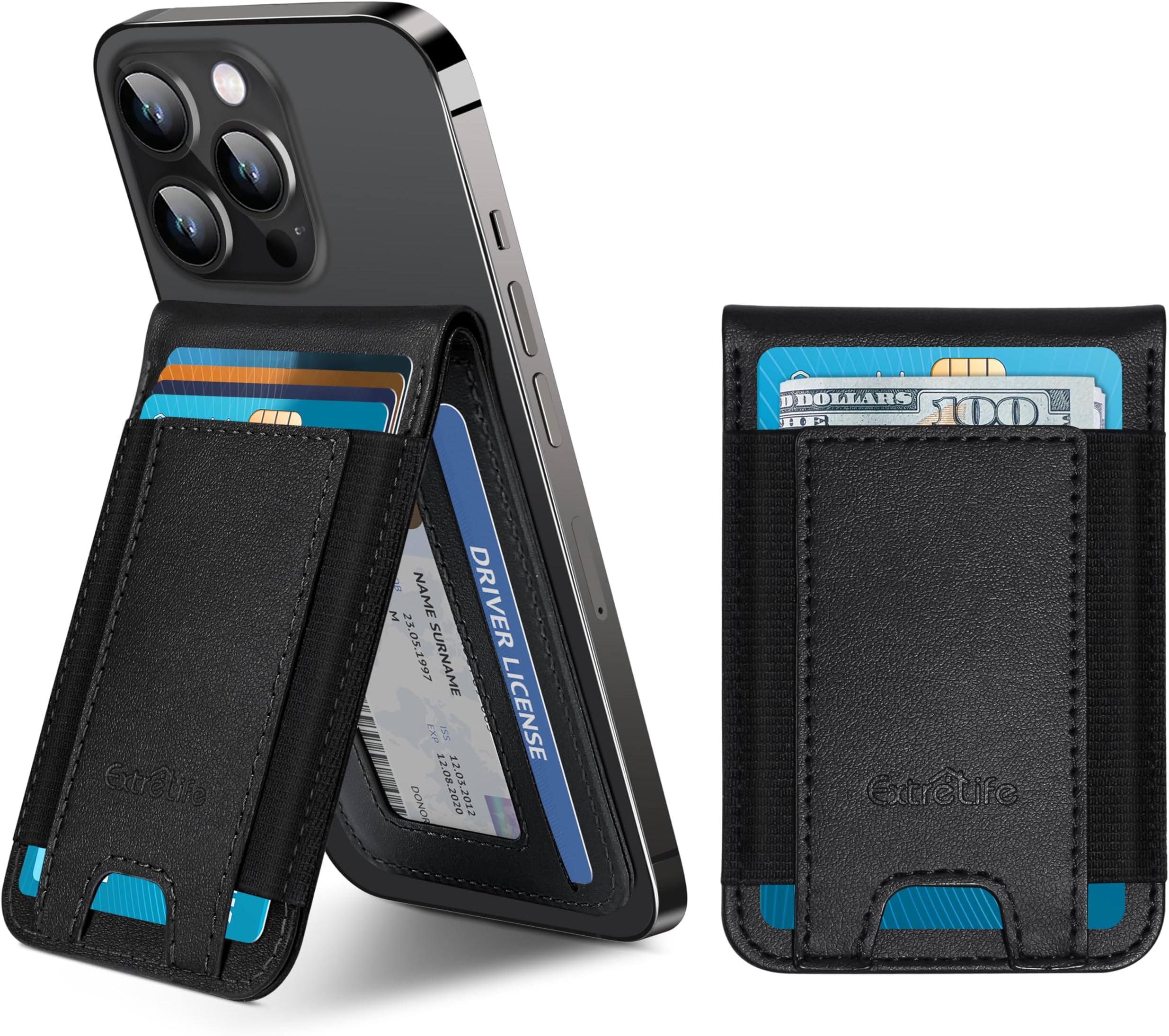 Amazon.com: TopMade Phone Card Holder, Leather Phone Wallet Stick on ...
