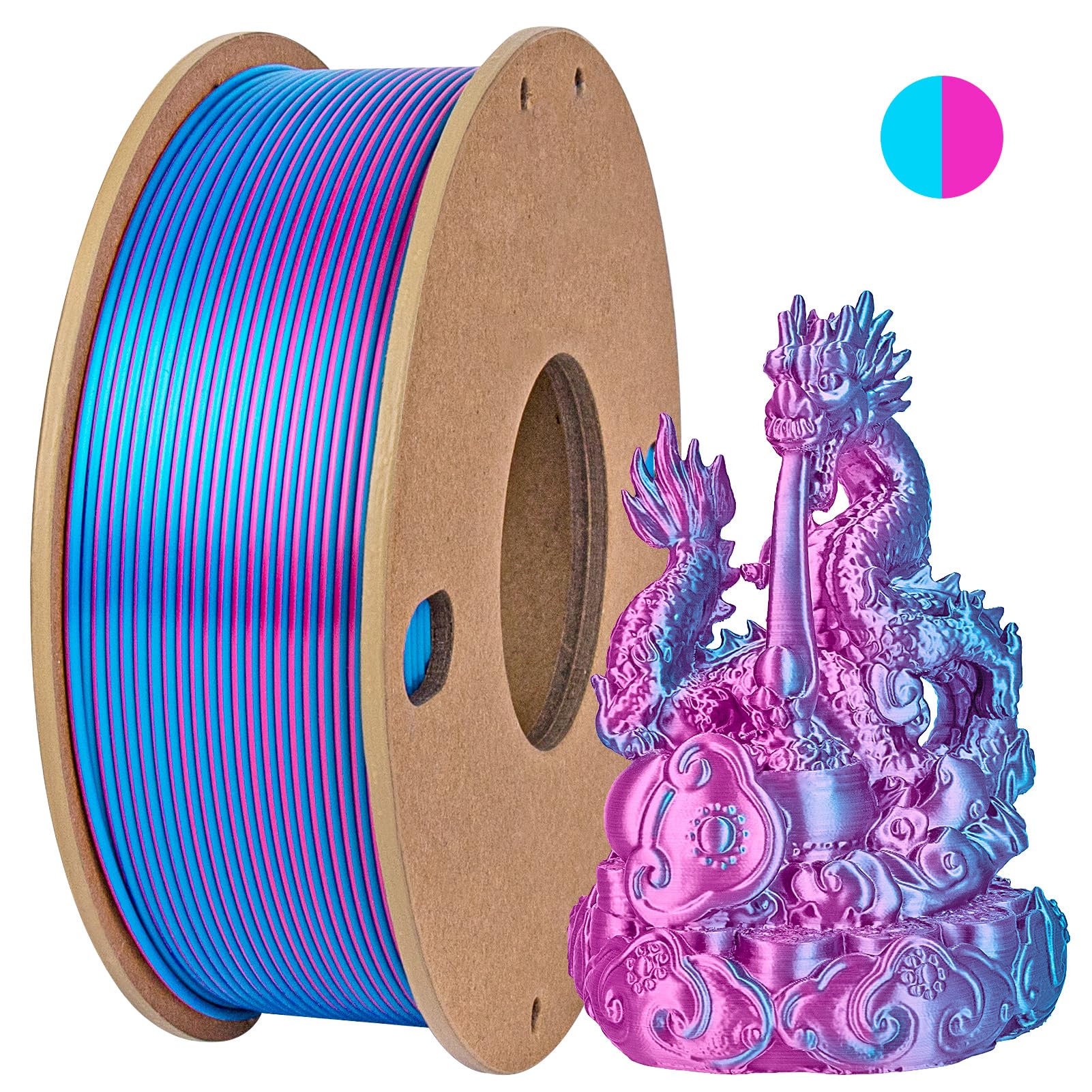 Amazon.com: 3Dgenius Silk PLA 3D Printer Filament Double Color Silk PLA ...