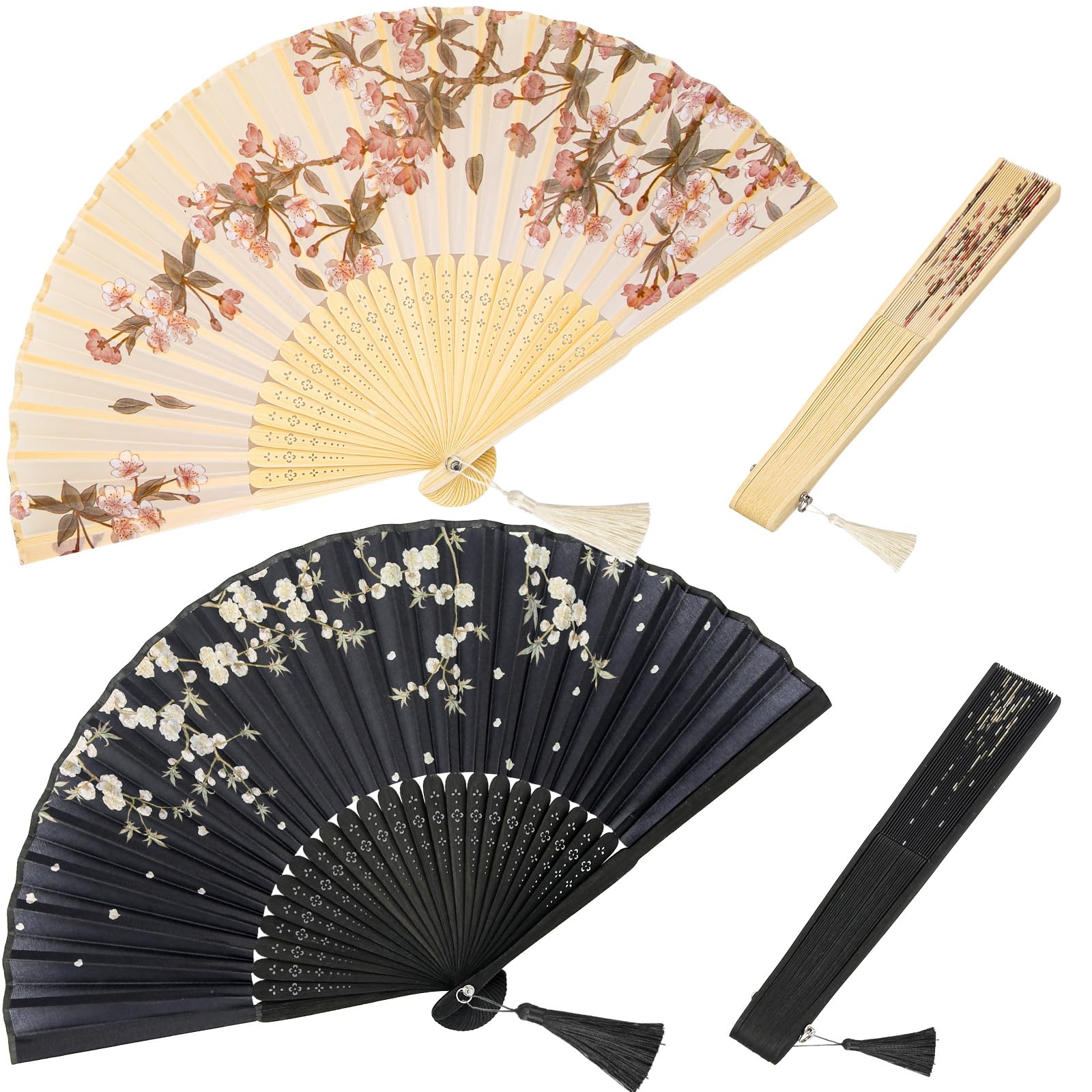 Amazon.com: BXDOW 2pcs Hand Fans, Handheld Folding Fans, Retro Foldable ...