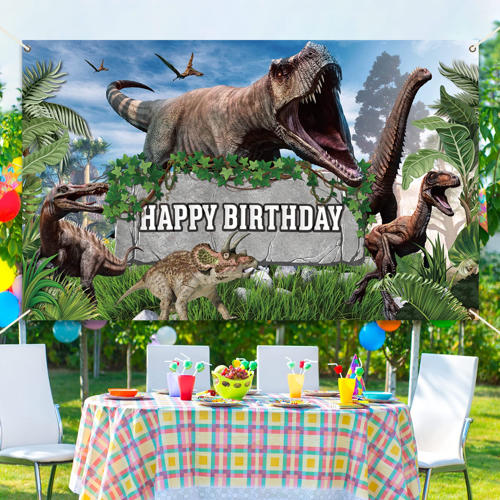 Snapklik.com : Dinosaurs Backdrop Banner Dinosaur World Decorations For ...